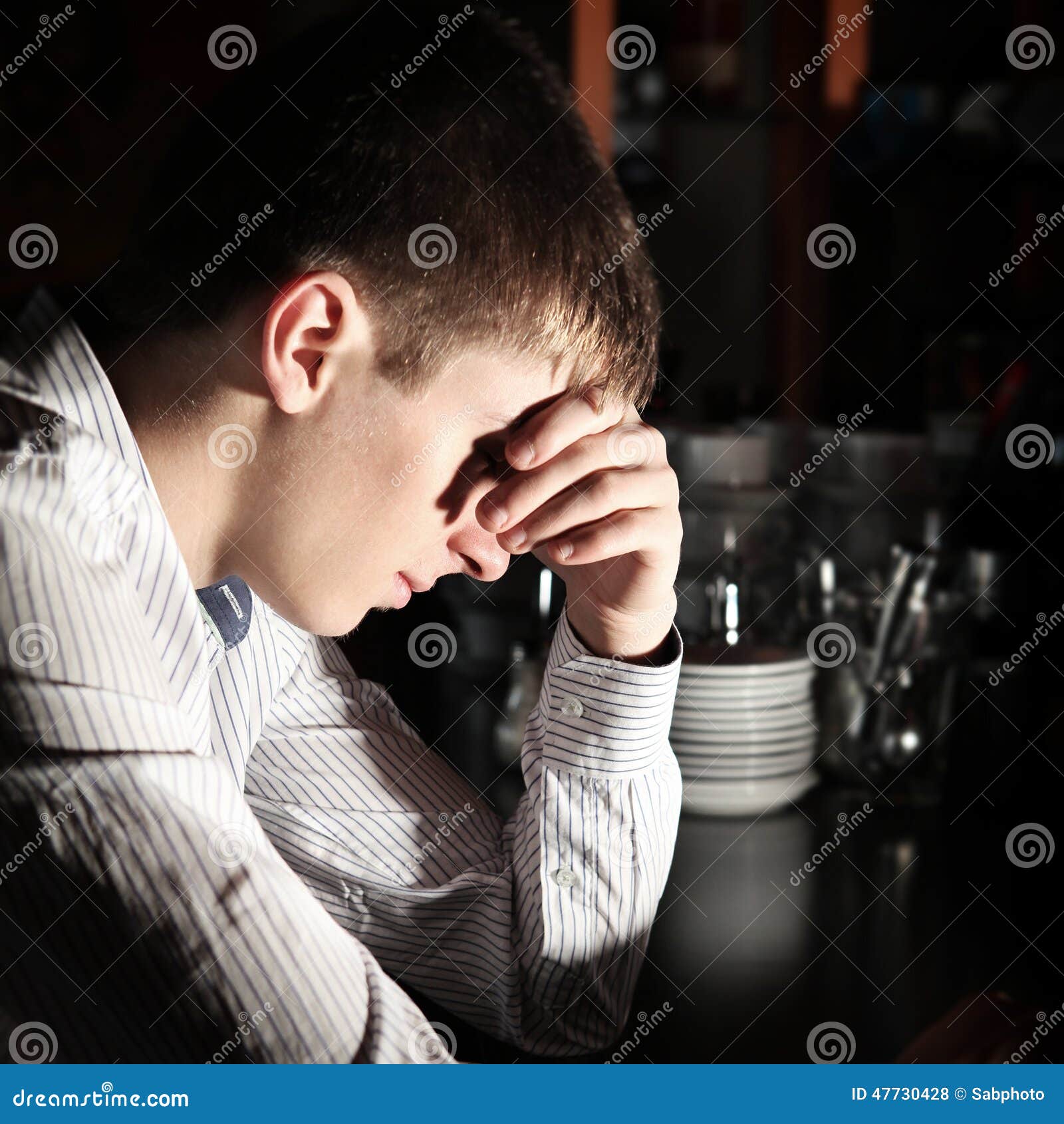 Sad Young Man stock photo. Image of confused, loneliness - 47730428