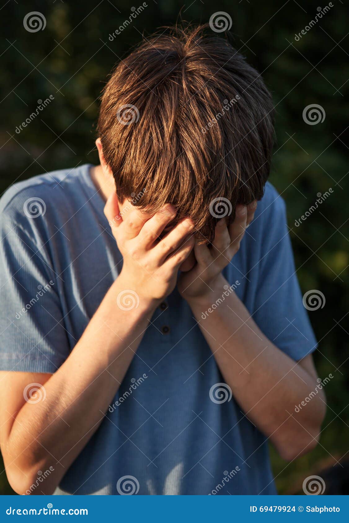 Sad Young Man stock photo. Image of single, rural, sadness - 69479924