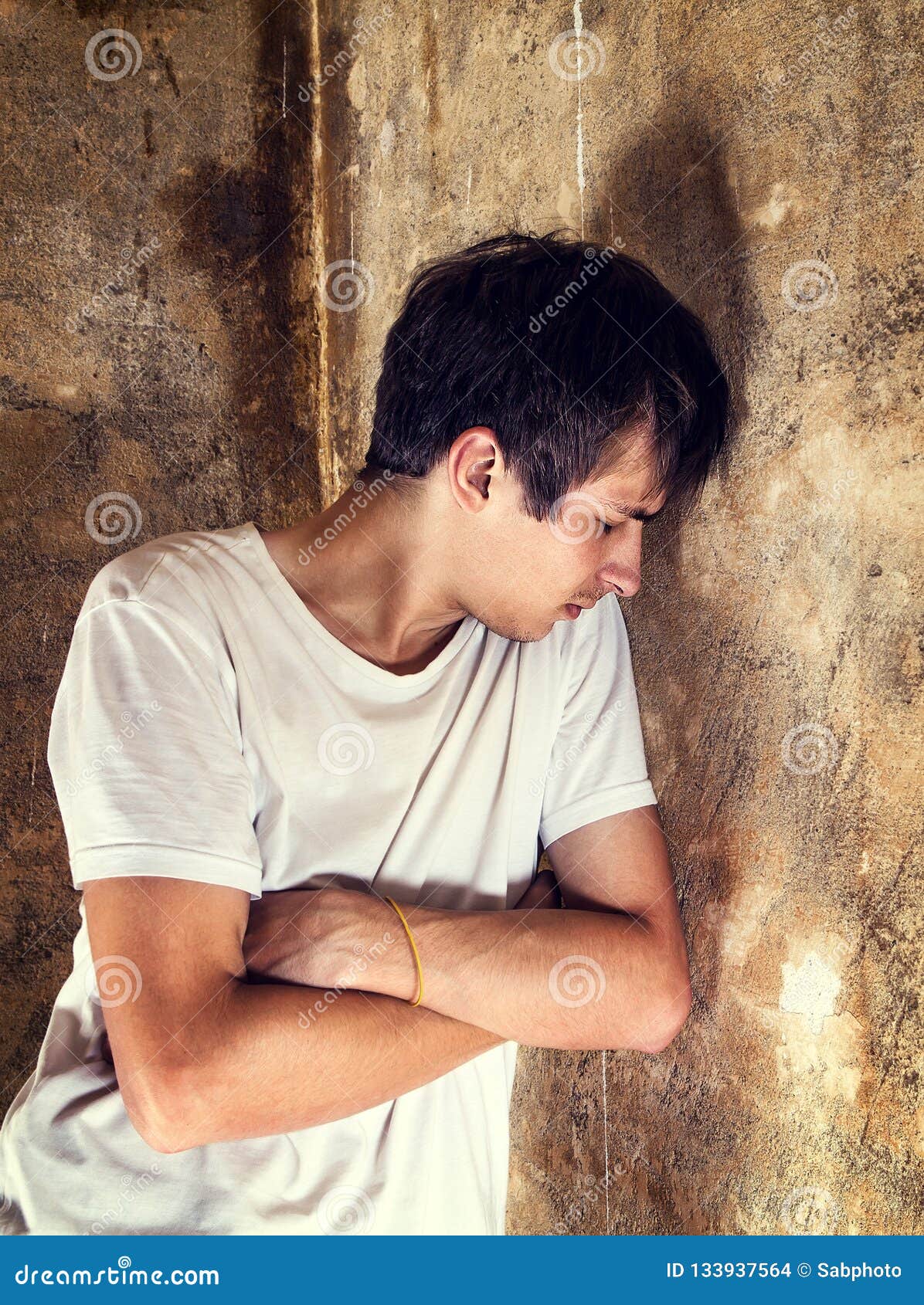 Sad Young Man stock photo. Image of hurt, lean, single - 133937564