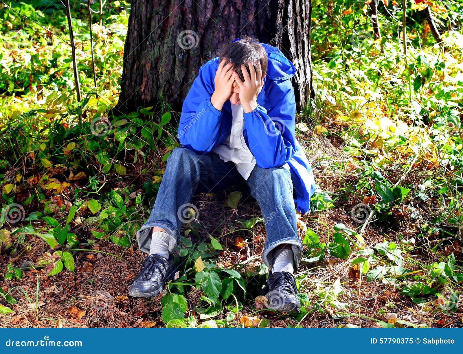 Sad Young Man outdoor stock image. Image of grief, handsome - 57790375