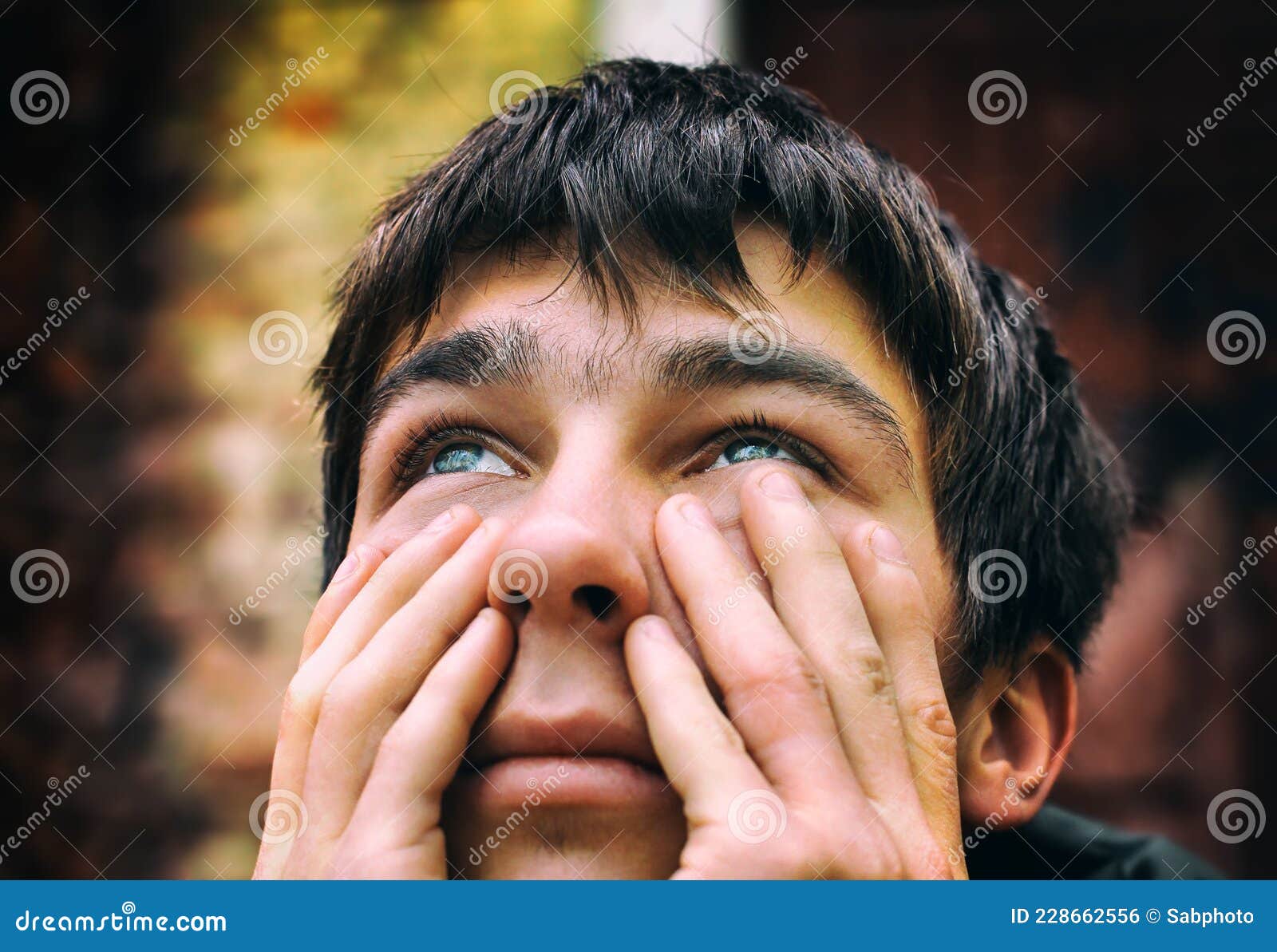 Sad Young Man stock photo. Image of cheerless, stress - 228662556