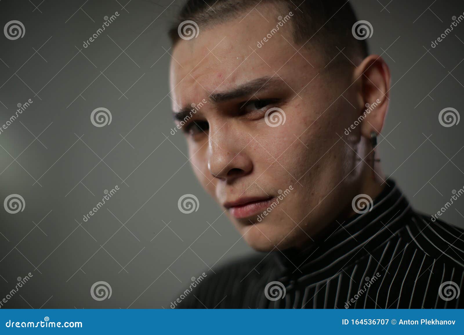 A Sad Young Man with a Sad Expression on His Face Stock Image - Image ...