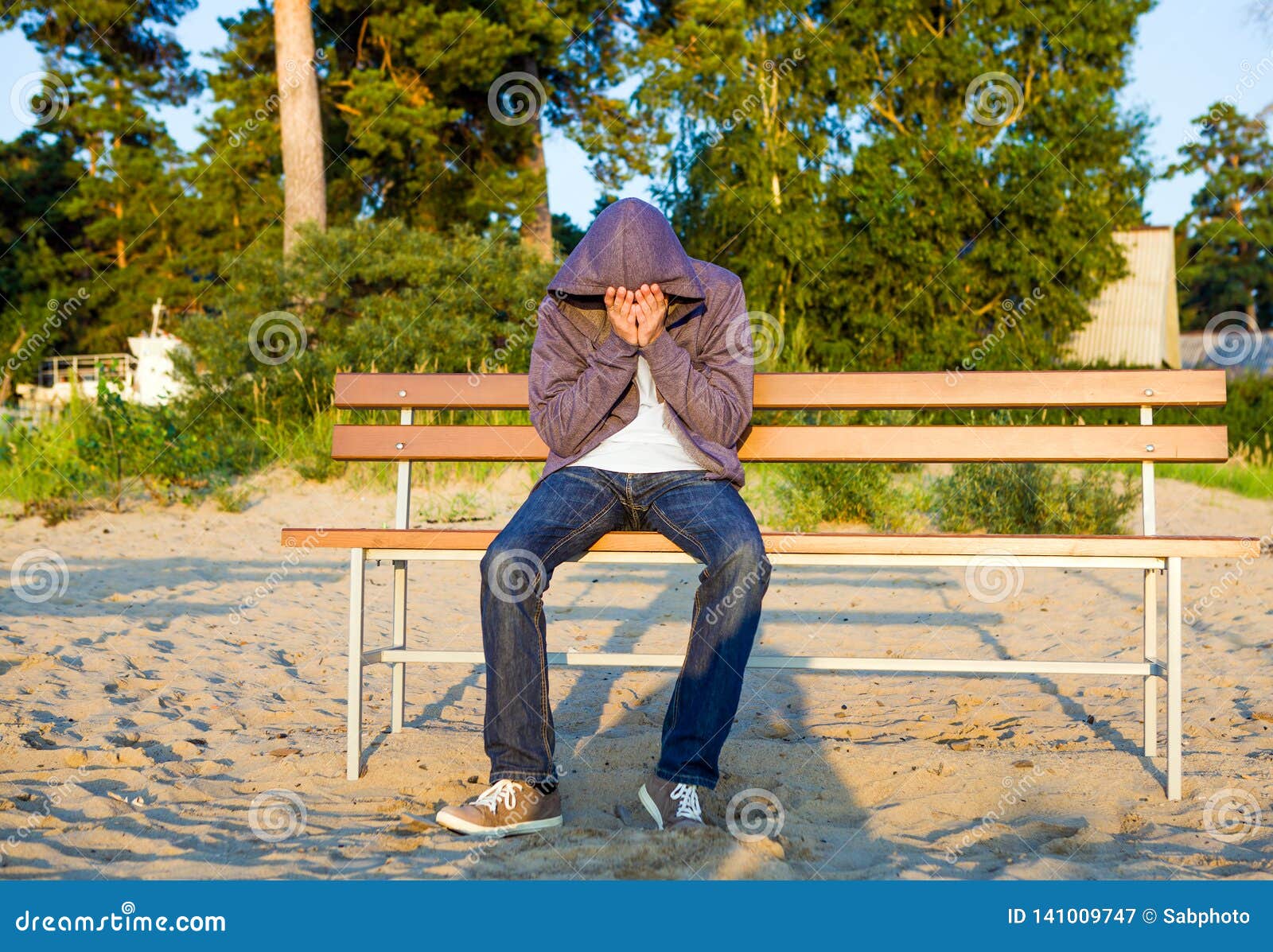 Sad Young Man stock image. Image of pensive, adult, human - 141009747