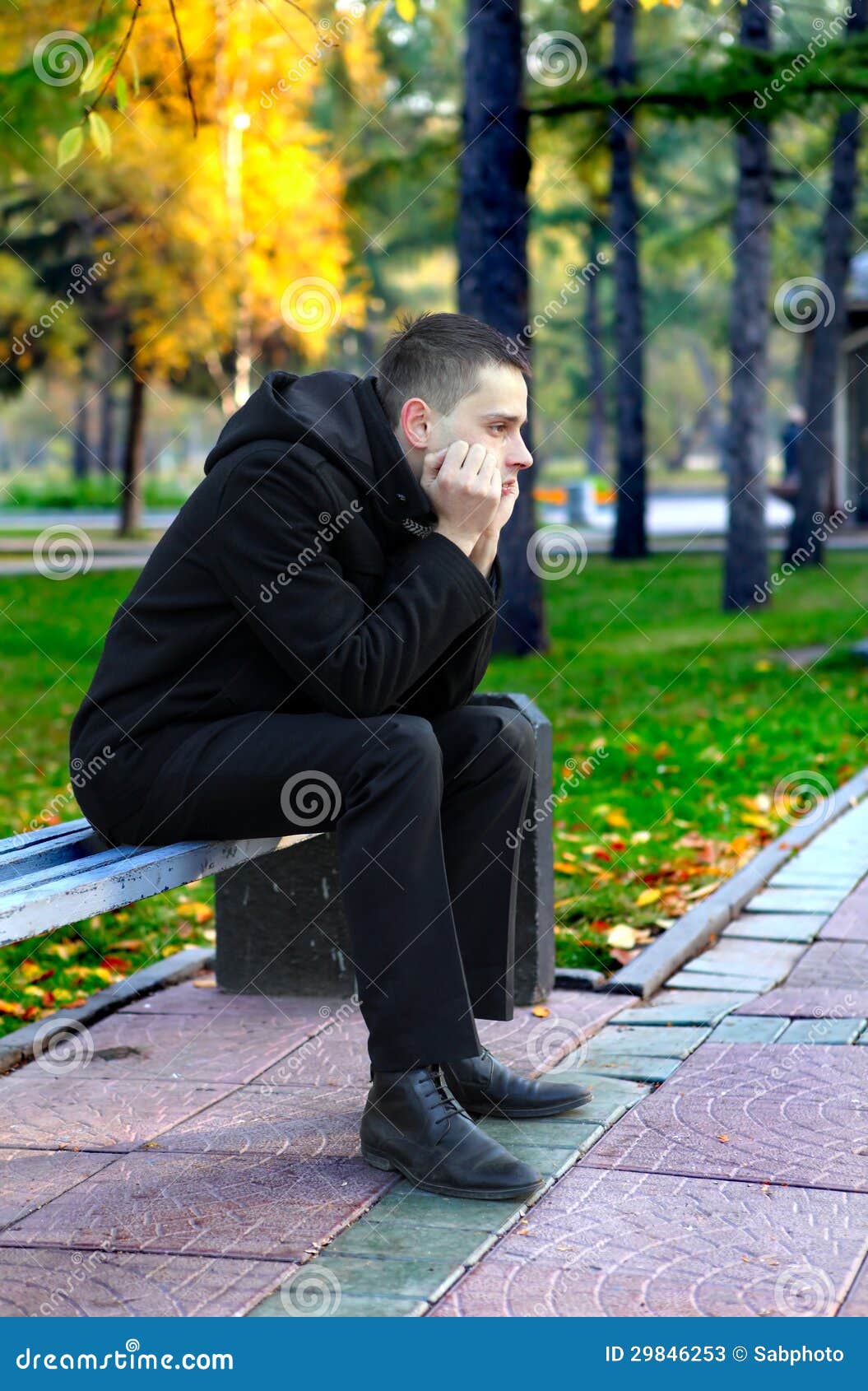 Sad Young Man stock image. Image of autumn, melancholy - 29846253