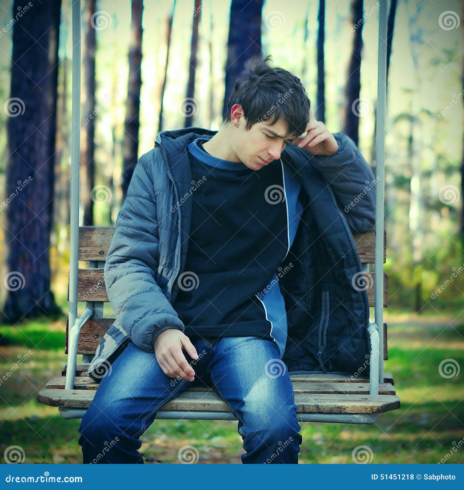 Sad Young Man stock photo. Image of melancholy, casual - 51451218