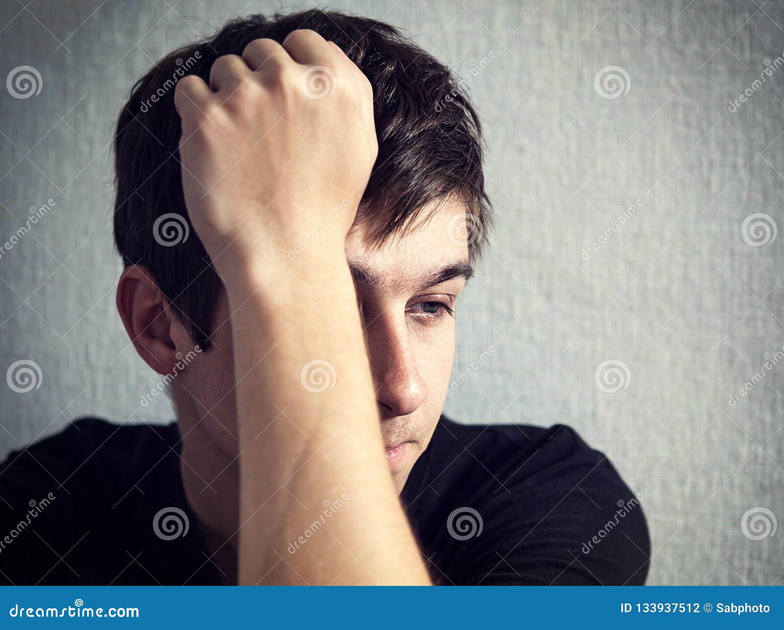 Sad Young Man stock photo. Image of person, effect, cute - 133937512