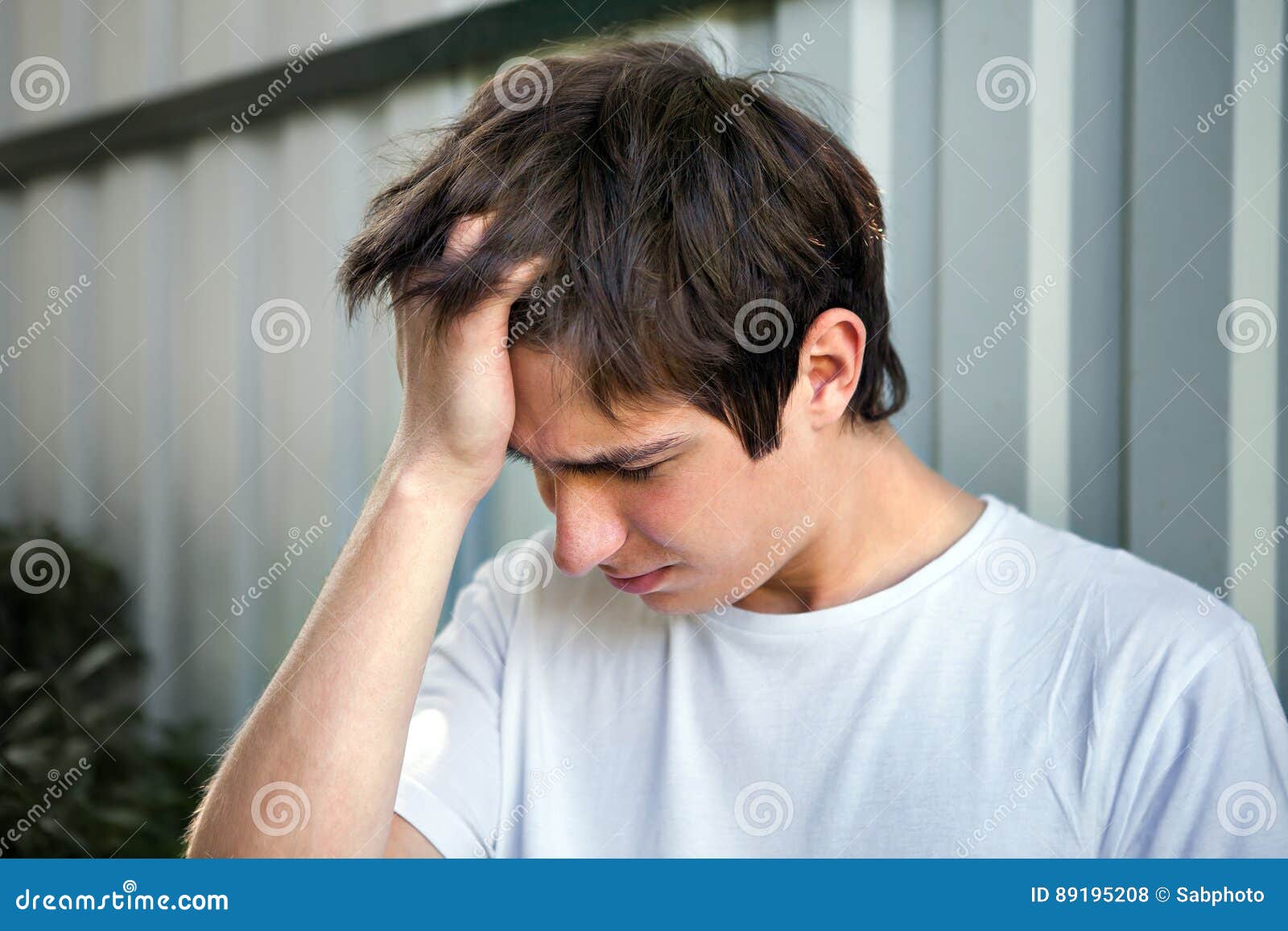 Sad Young Man stock photo. Image of depression, solitude - 89195208
