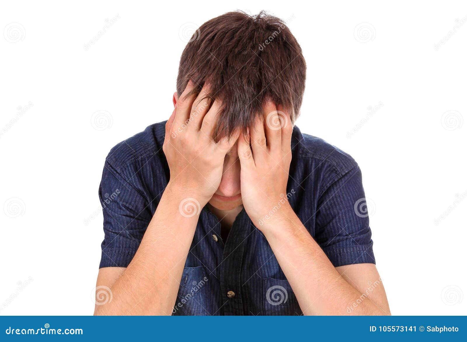 Sad Young Man stock image. Image of anxiety, depression - 105573141