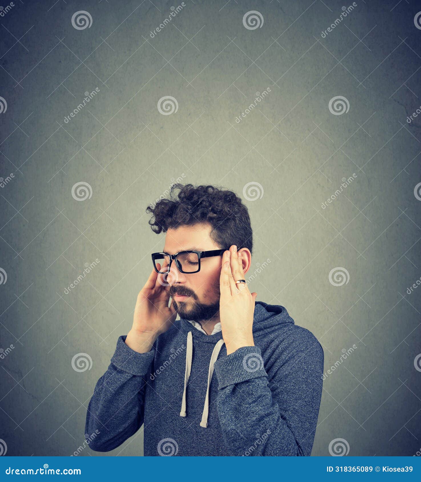 Sad Young Man with Worried Stressed Face Expression Stock Image - Image ...