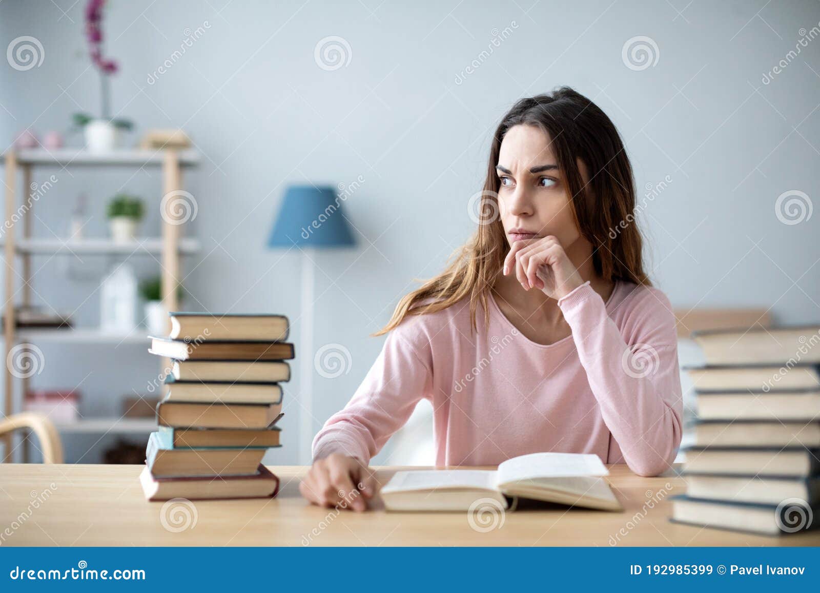 Sad Young Student Preparing for Exams Stock Image - Image of learn ...