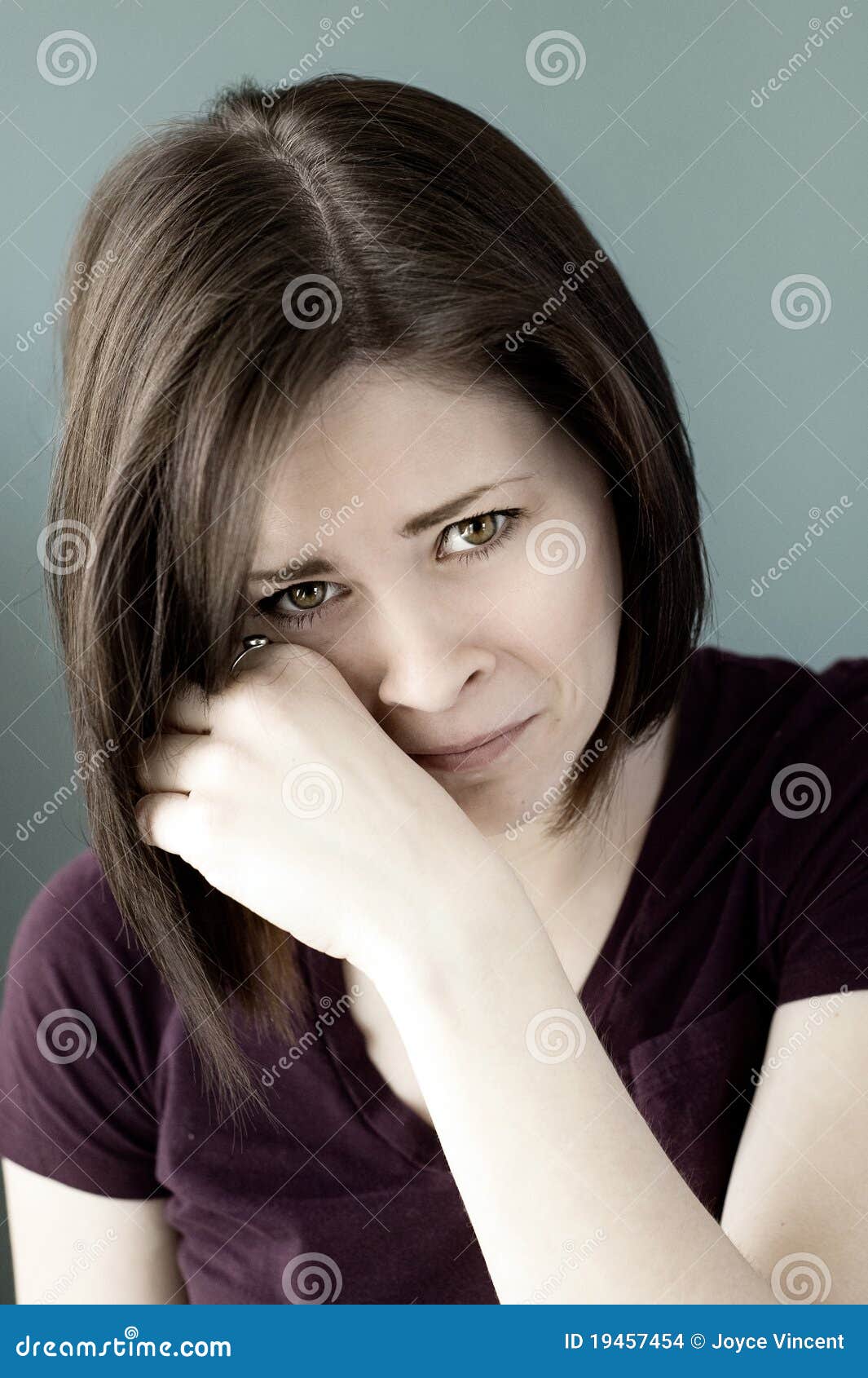 Sad young woman crying stock photo. Image of youth, female - 19457454