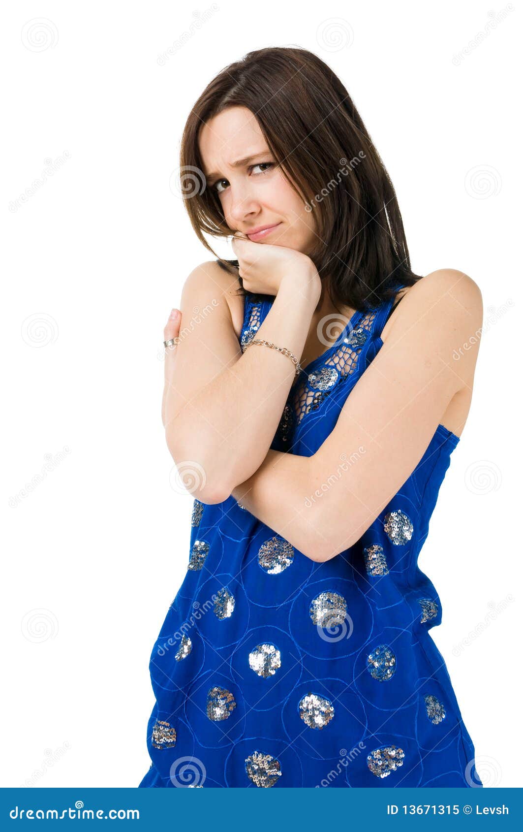 Sad Young Woman Isolated on White Background Stock Image - Image of ...