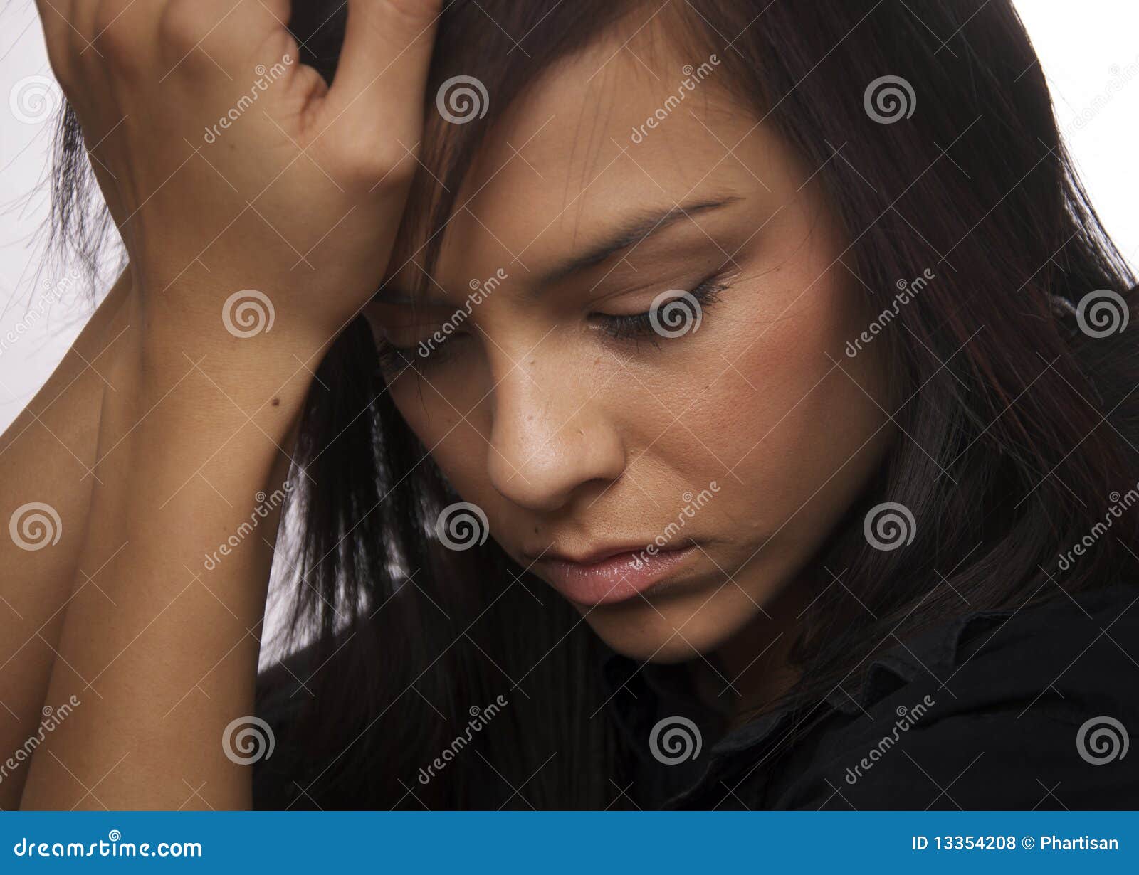 Sad Young Woman Looking Down( Acting ) Stock Photo - Image of beautiful ...