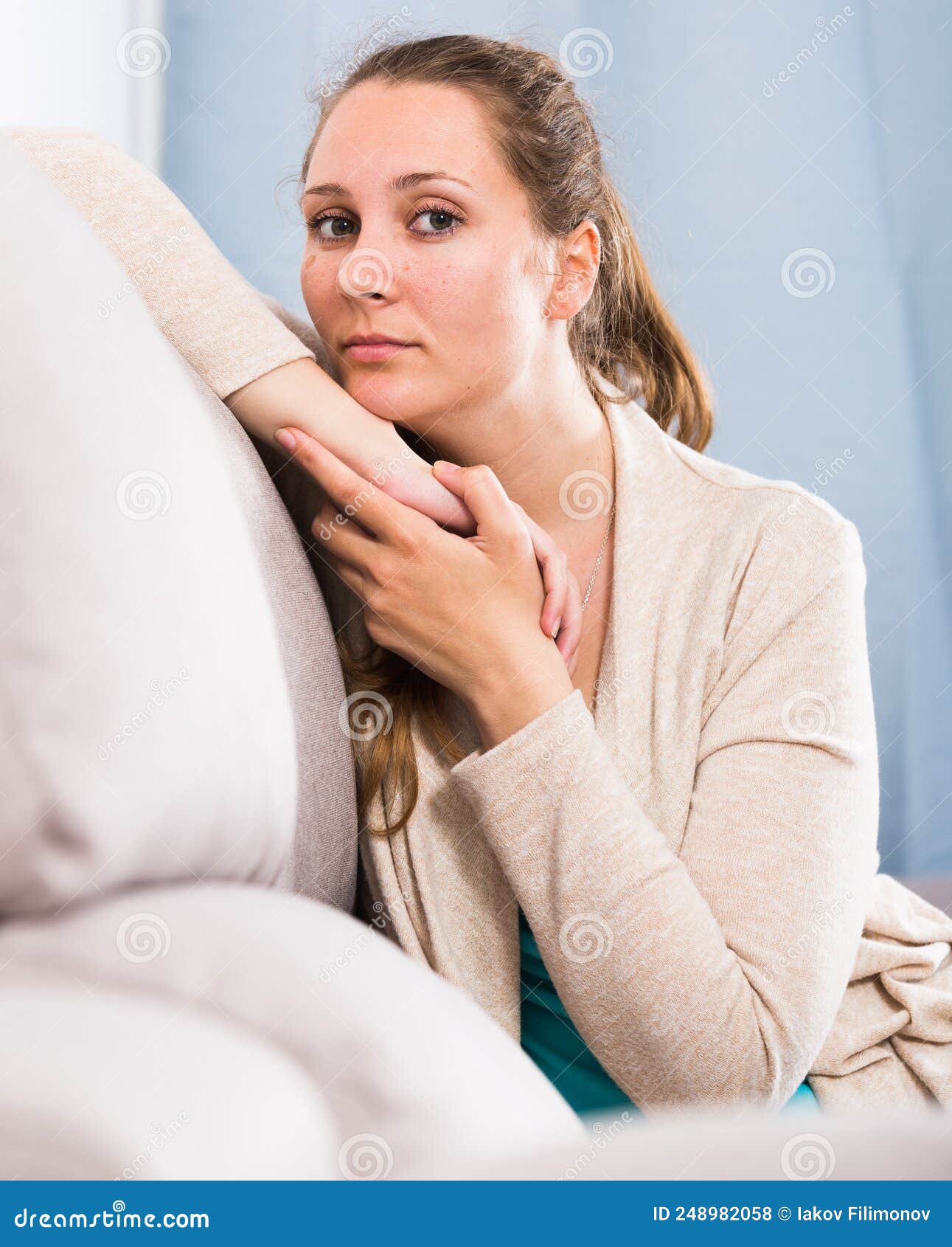 Woman feeling sad stock photo. Image of depressed, pastime - 248982058