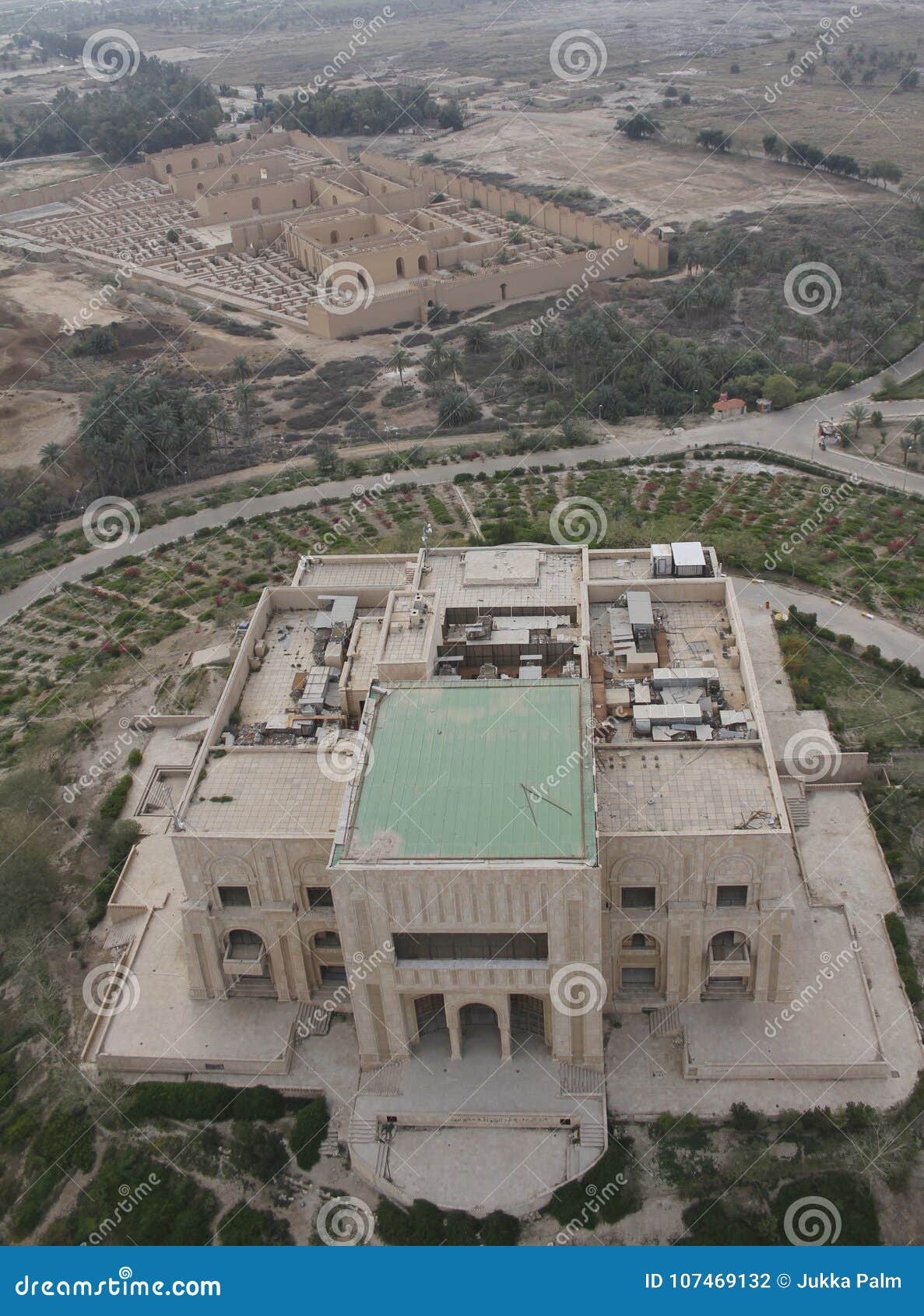 Saddam Hussein`s Deserted Palace in Babylon in Iraq Seen from Air ... Saddam Hussein`s Deserted Palace in Babylon in Iraq Seen from Air ...
