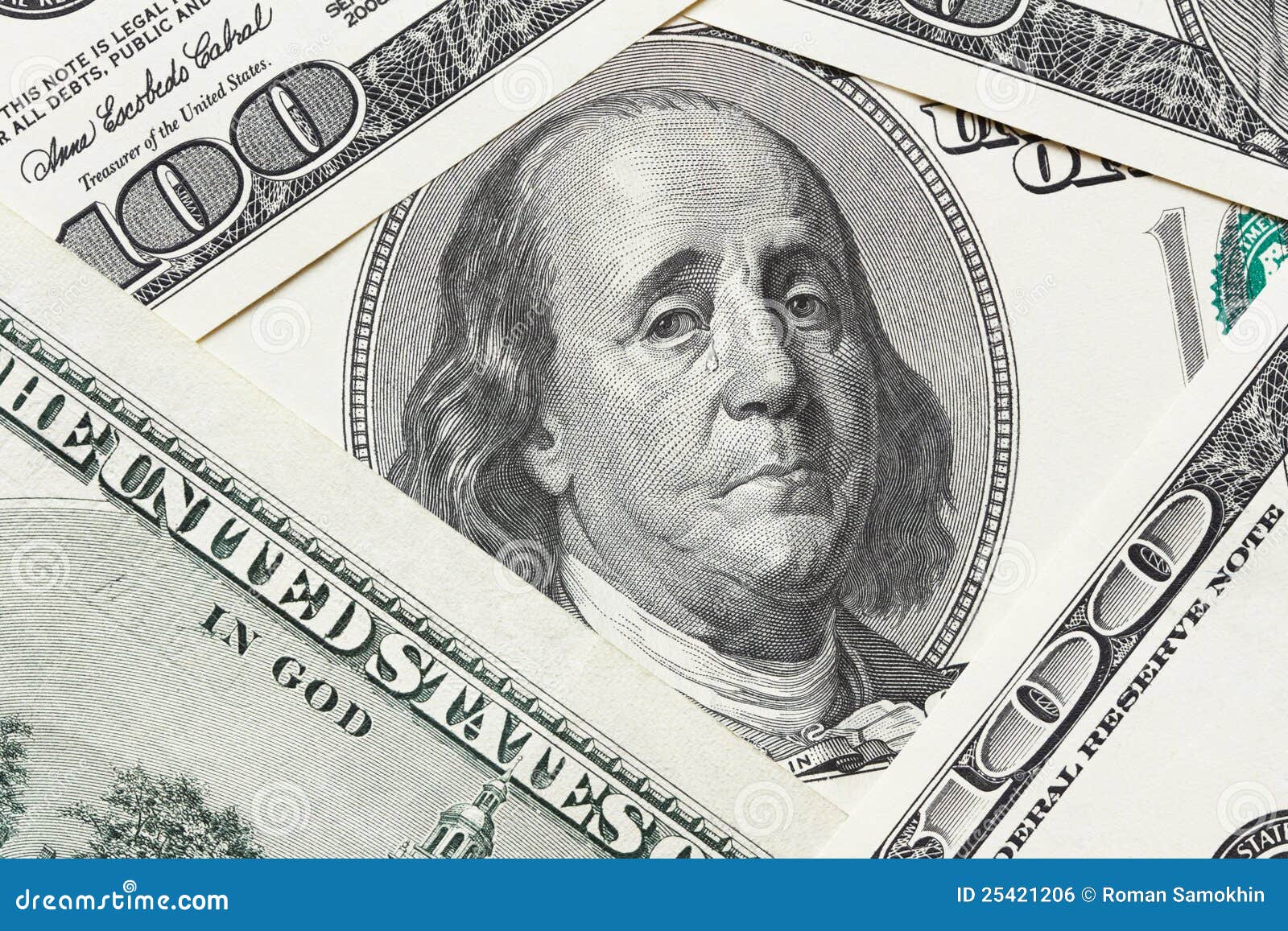 Saddened Franklin Cry on the Hundred Dollar Bill Stock Photo - Image of ...