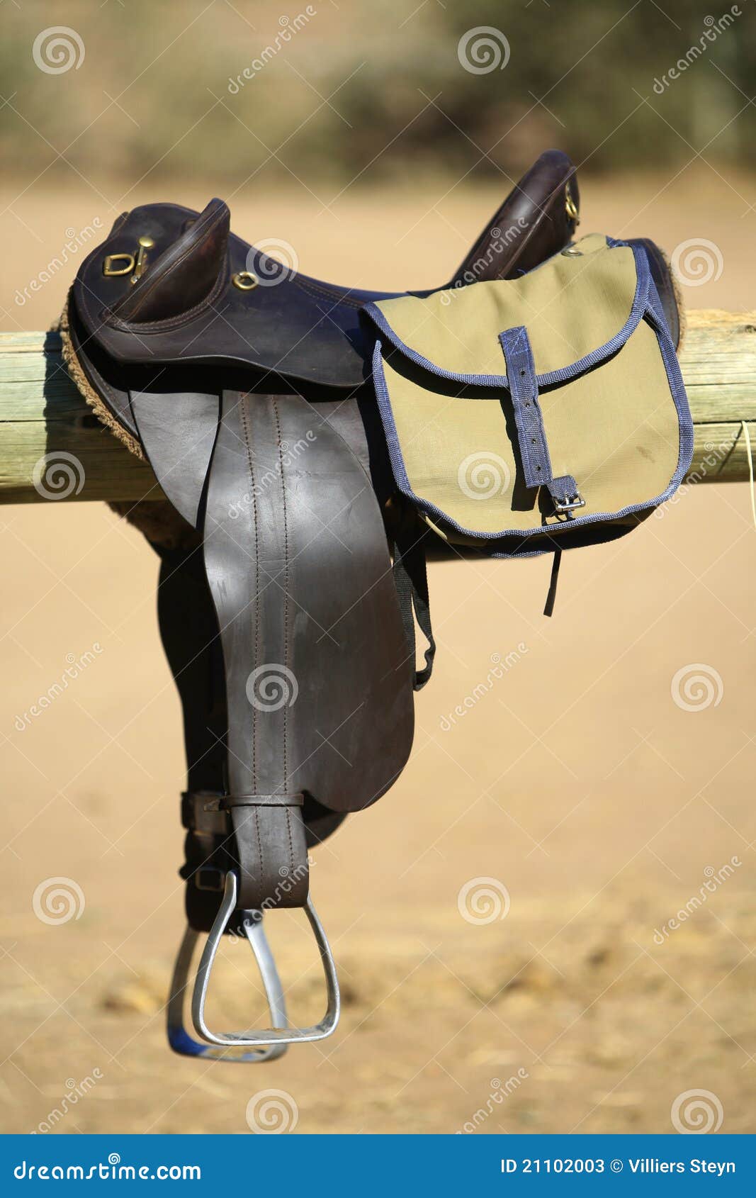 Saddle and bag stock image. Image of stirrup, depth, daytime - 21102003