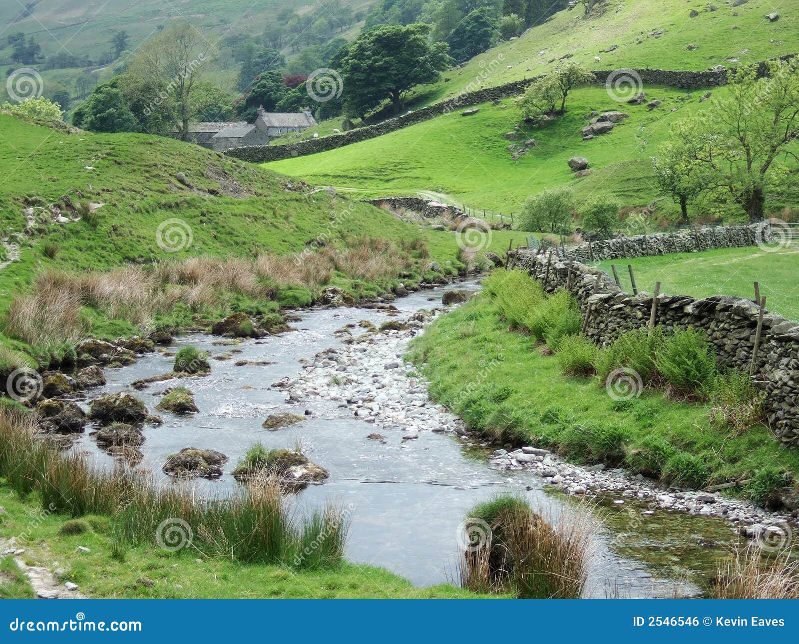 Sadgill village and stream stock photo. Image of grass - 2546546