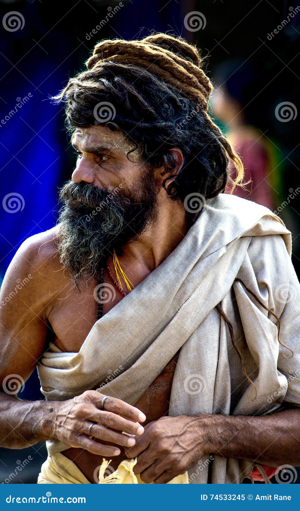 Sadhu Or Baba Holy Man On The Ghats Of Ganges River. Editorial Photo ...