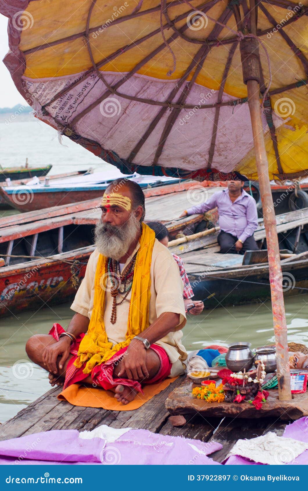 Sadhu with Traditional Painted Face in Varanasi, India. Editorial ...