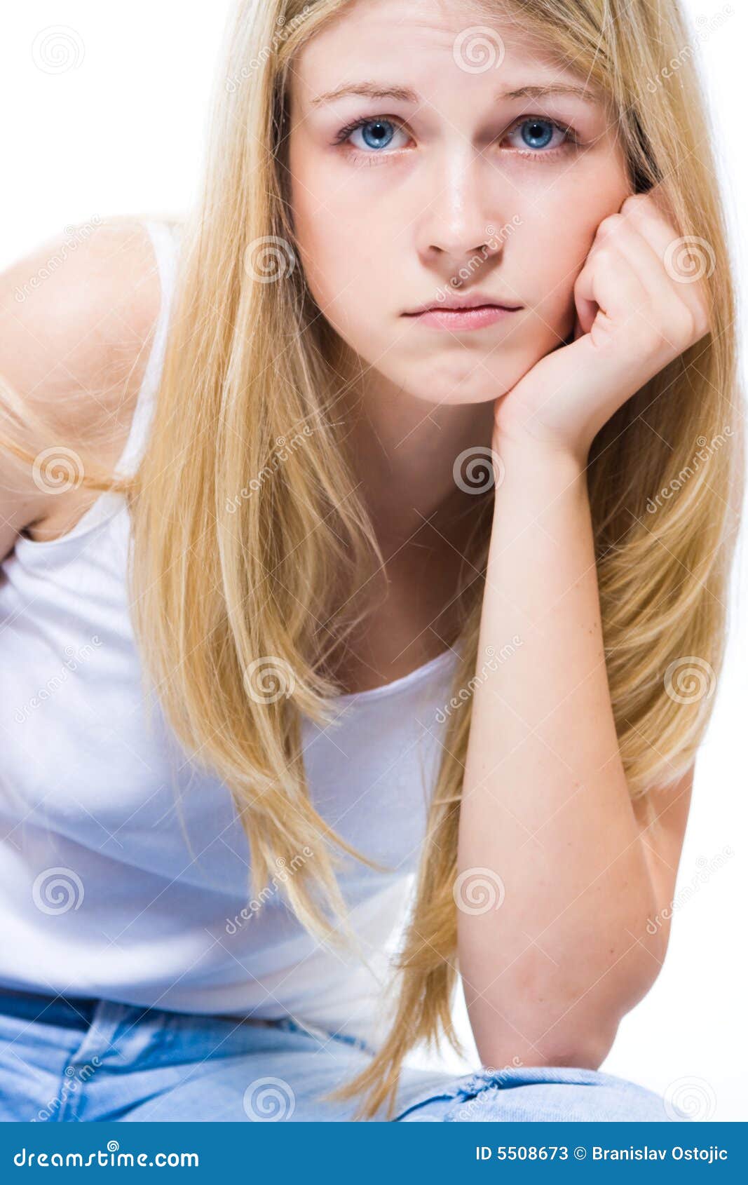 Sadness stock image. Image of woman, sadness, sitting - 5508673