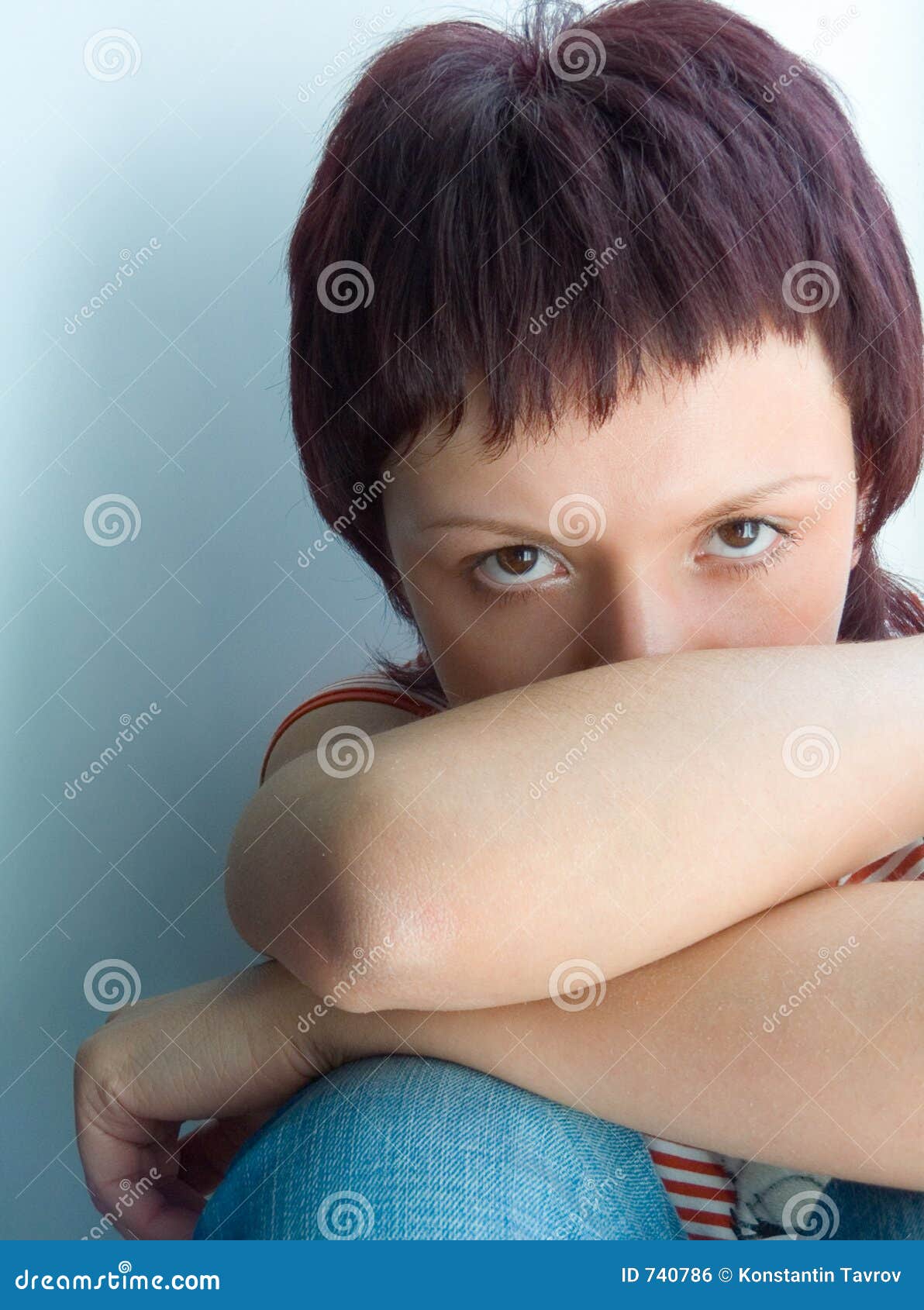 Sadness stock photo. Image of pretty, clothes, brunette - 740786