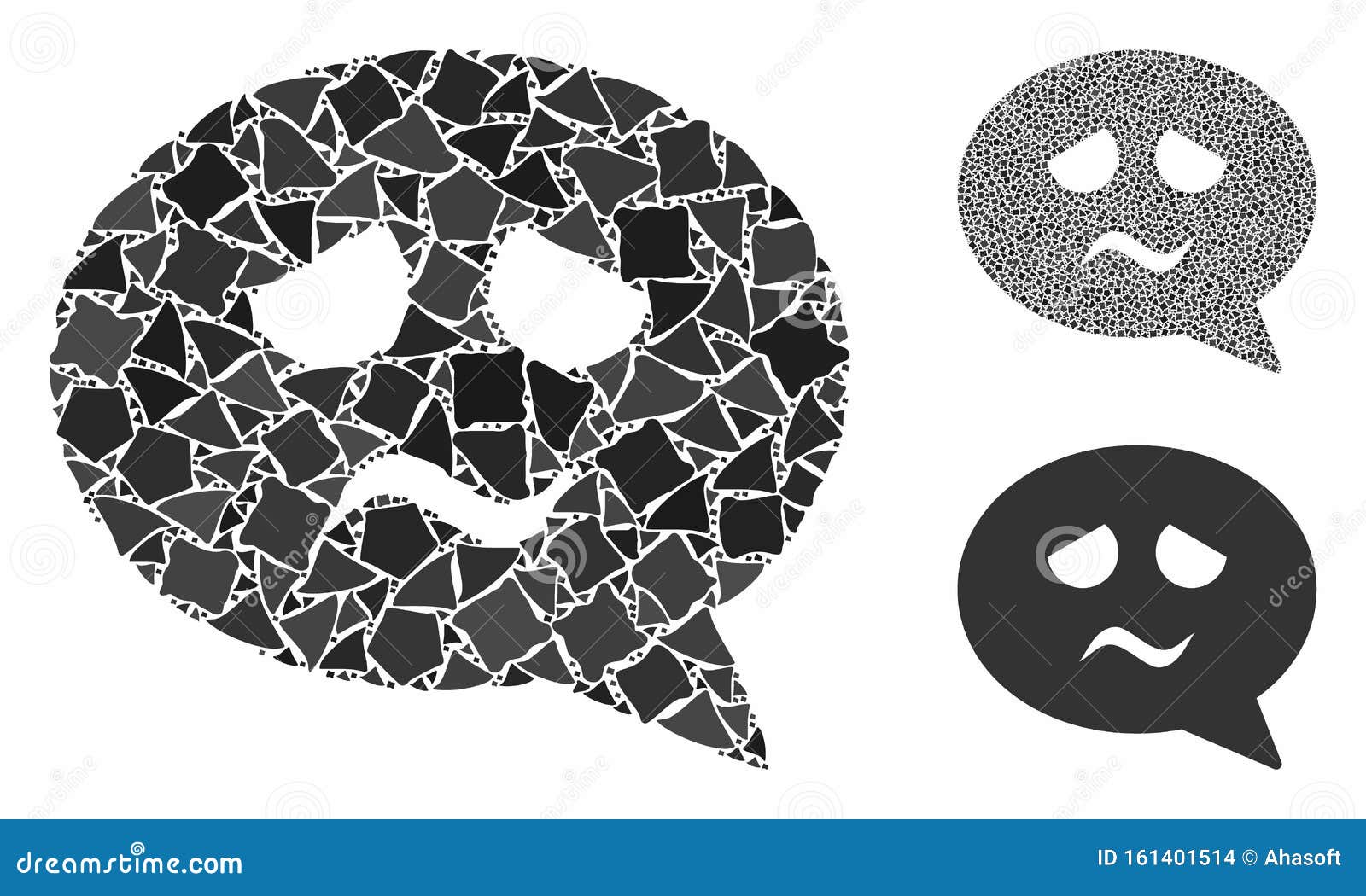 Sadness Smiley Message Mosaic Icon of Irregular Elements Stock Vector ...