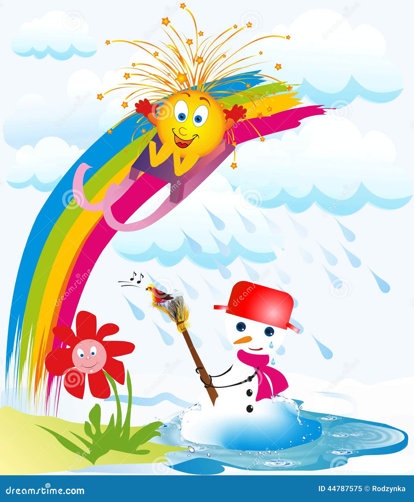 Sadness snowman stock illustration. Illustration of sled - 44787575