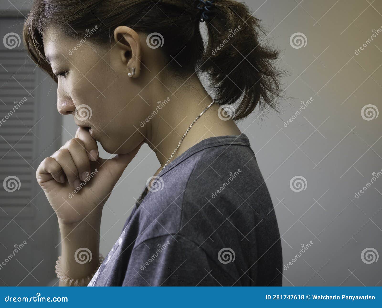 Sadness Woman with Worry and Depressed Feeling Stock Photo - Image of ...
