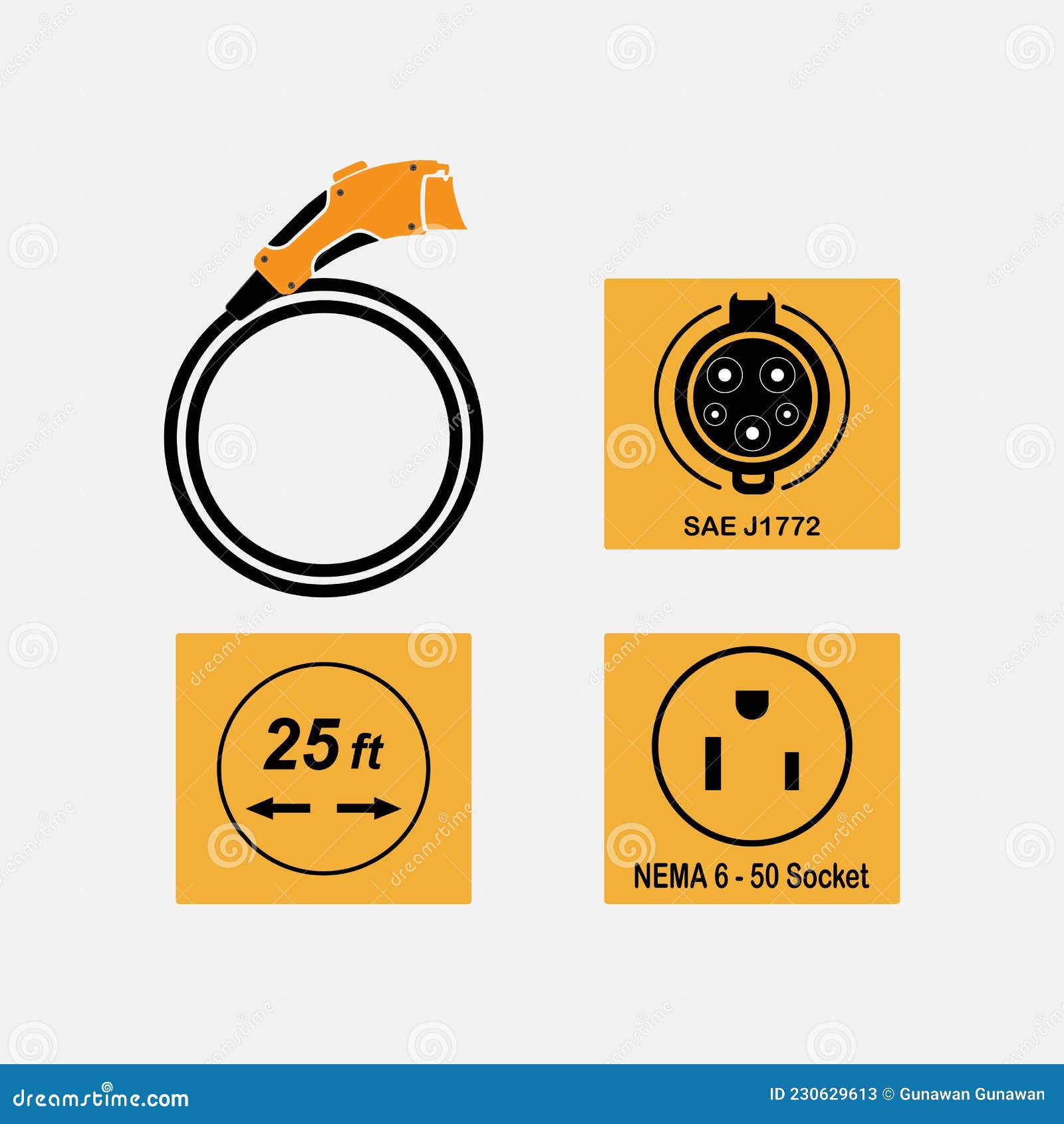 Electric Car Charging Plug Vector Illustration. Stock Vector ...