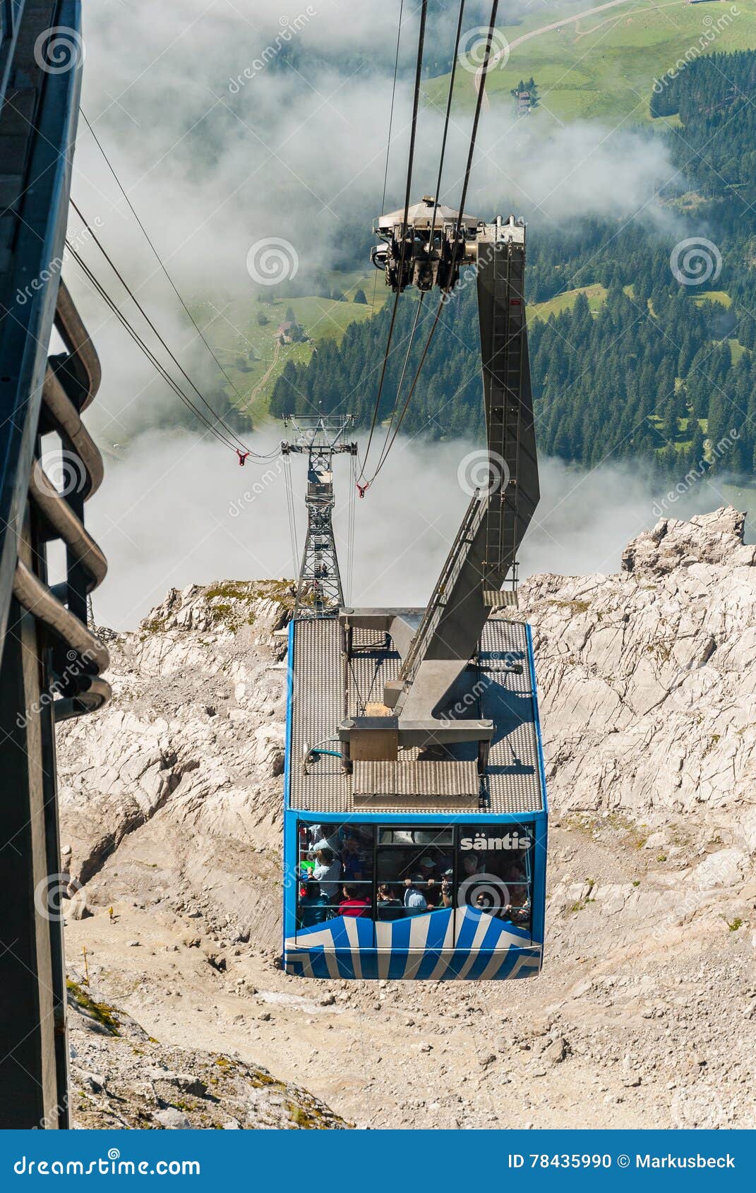 Cable Train Funicular Wagon Climbing Atop Gora Zar Mountain In ...