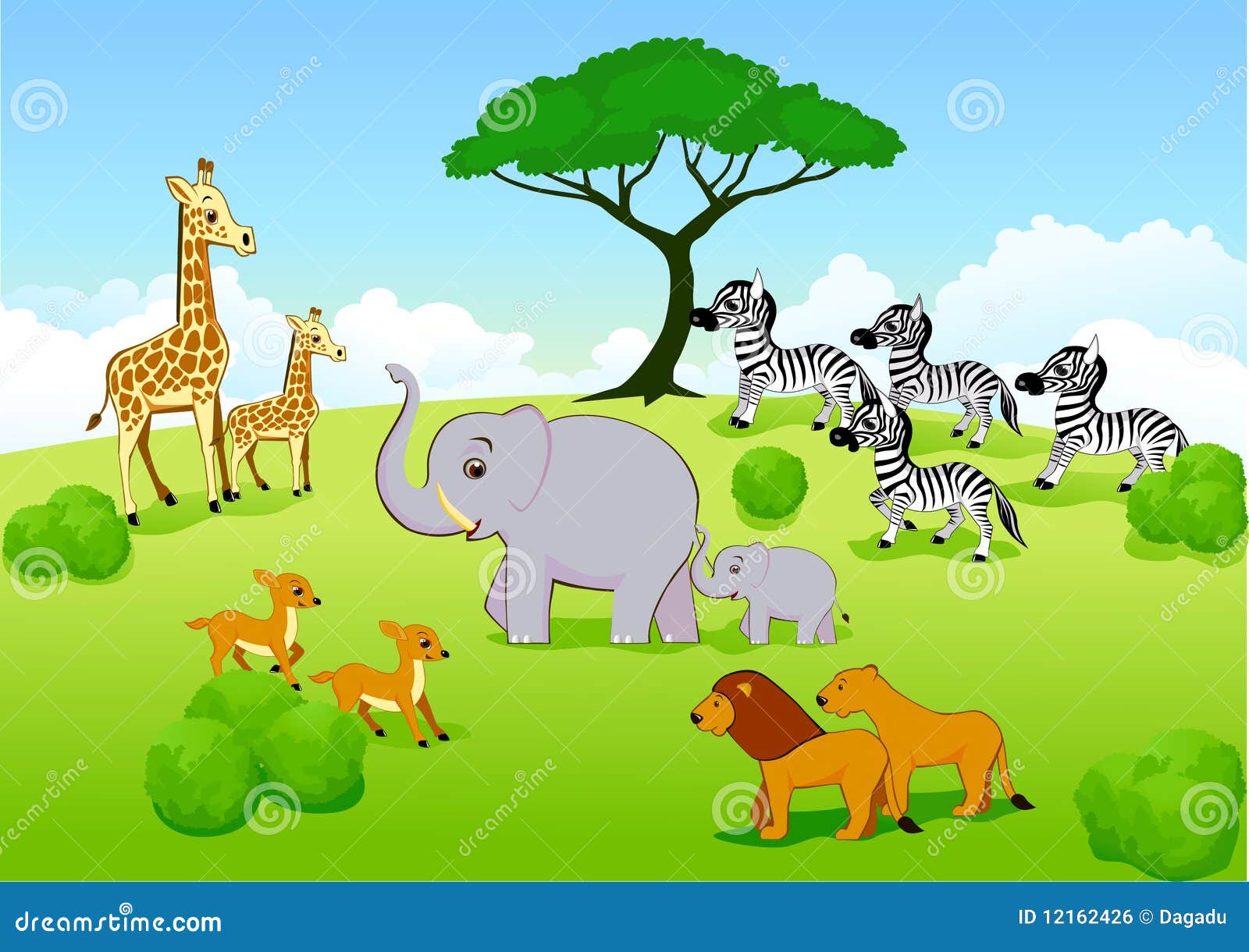 Safari Africa Cartoon stock vector. Illustration of baby - 12162426
