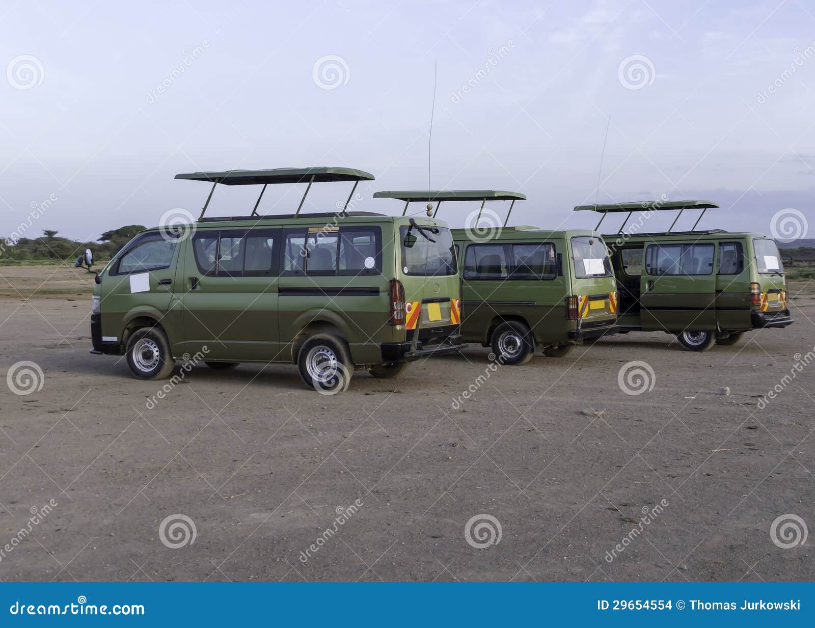Safari buses stock photo. Image of landscape, blue, facing - 29654554
