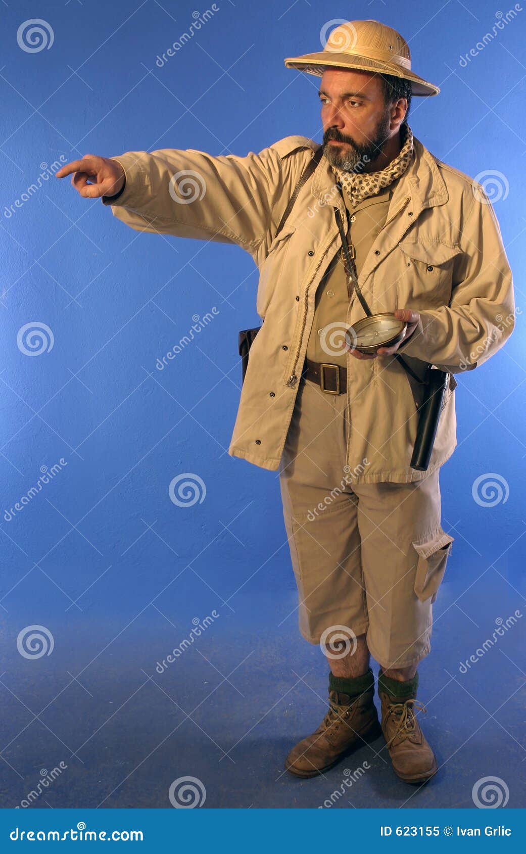 Safari man 2 stock image. Image of tour, aircraft, compass - 623155