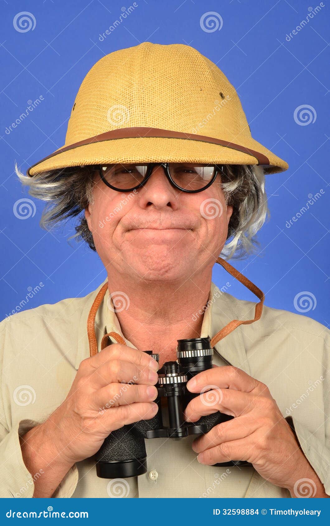 Safari Man stockfoto. Bild von sturzhelm, stimmung, gelb - 32598884