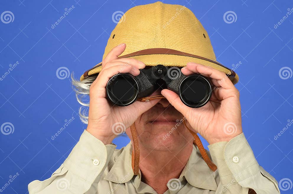 Safari Man stock photo. Image of helmet, goggles, glasses - 32598770