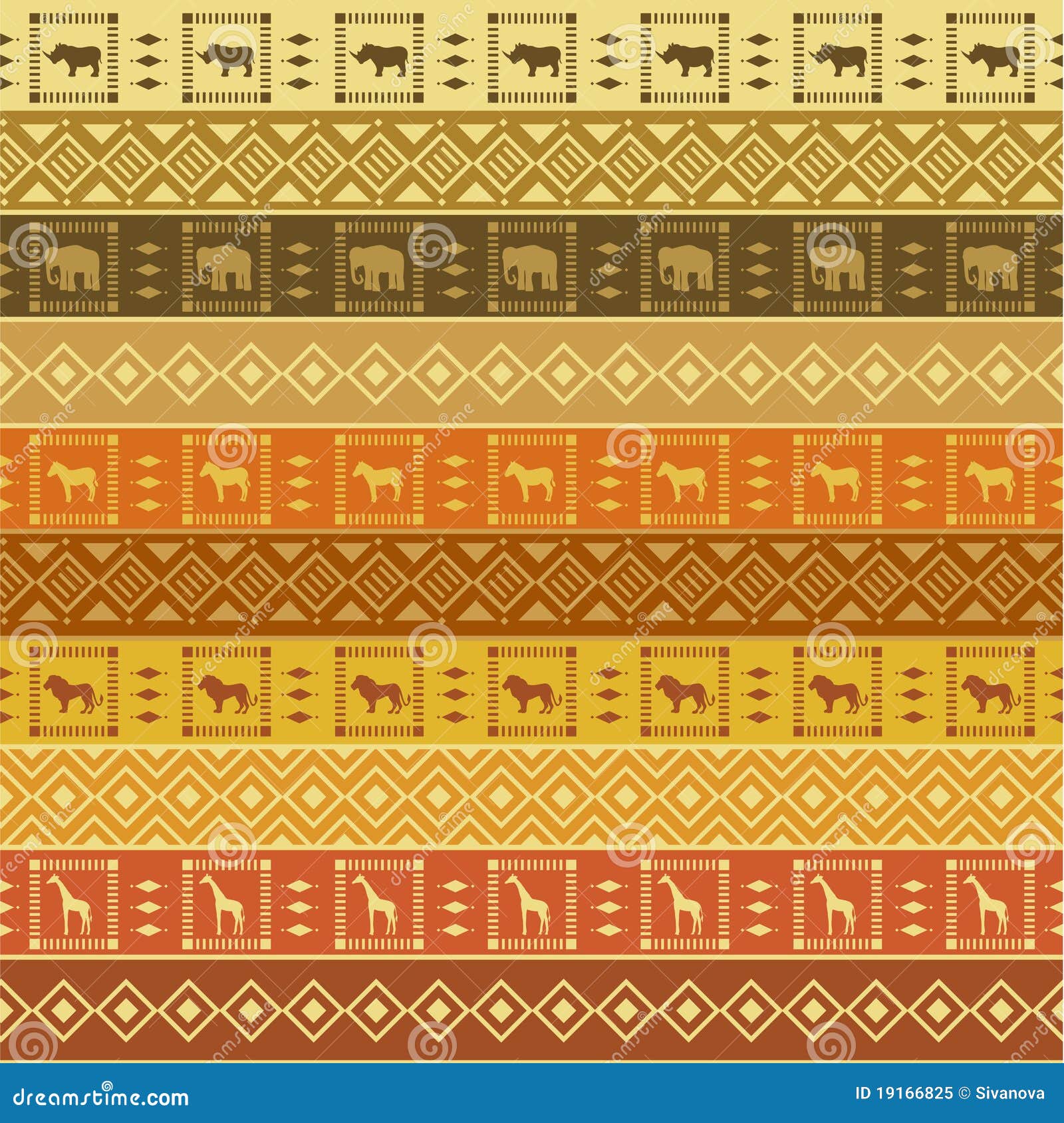 Safari Pattern On Striped Background Stock Vector - Illustration of ...