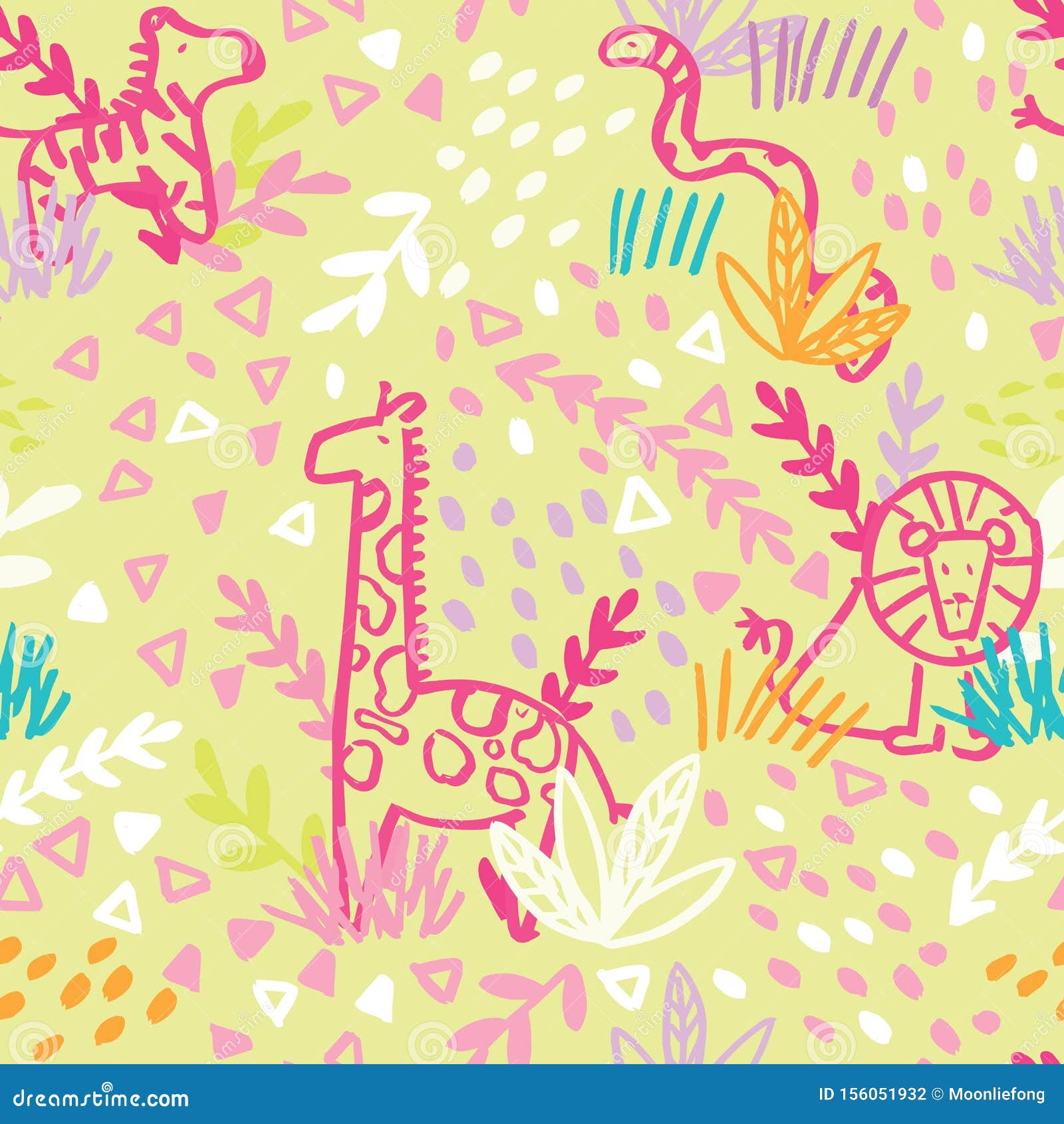Safari Seamless Repeat Pattern Design Stock Vector - Illustration of ...