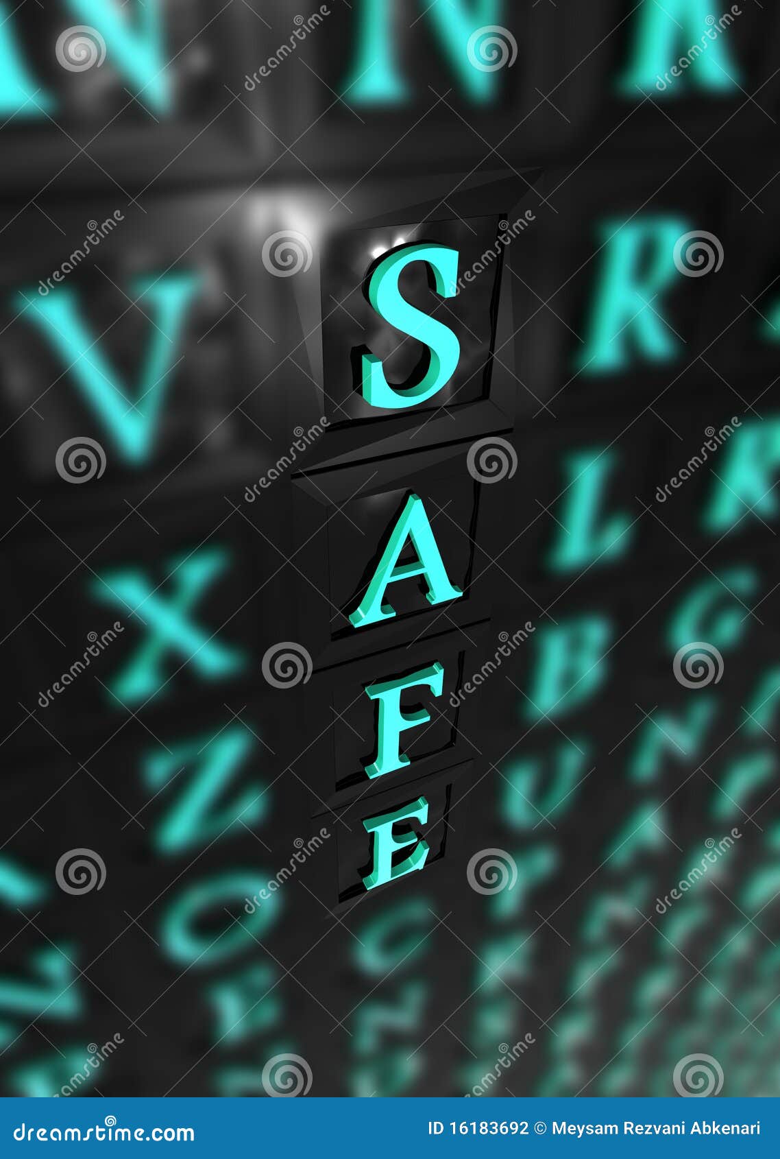 Safe 3d word stock illustration. Illustration of symbol - 16183692