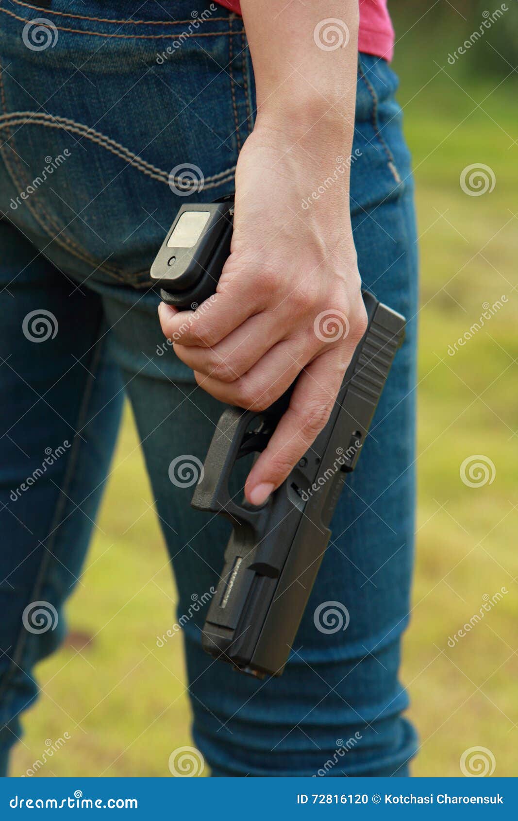 Safe Action with a gun stock photo. Image of magazine - 72816120