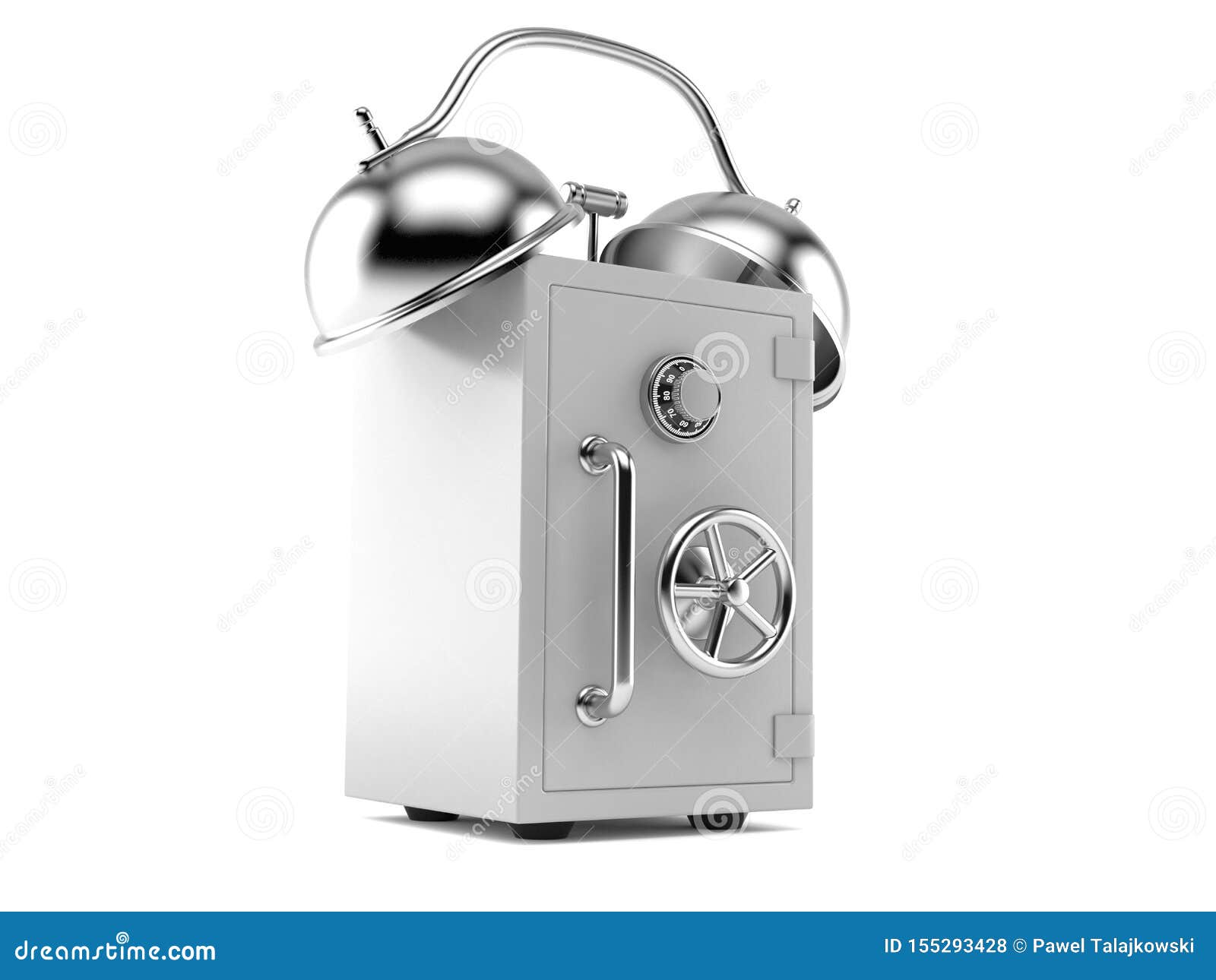 Safe alarm clock stock illustration. Illustration of security - 155293428