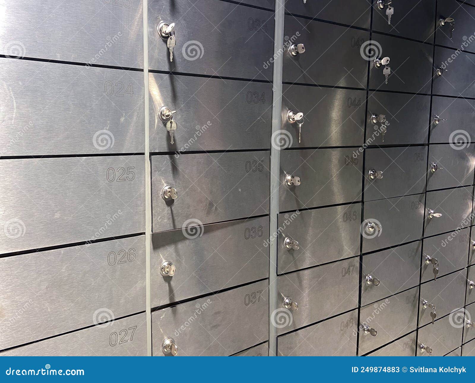 Safe Bank with Key, Safe Deposit Boxes Room Inside of a Bank Vault ...