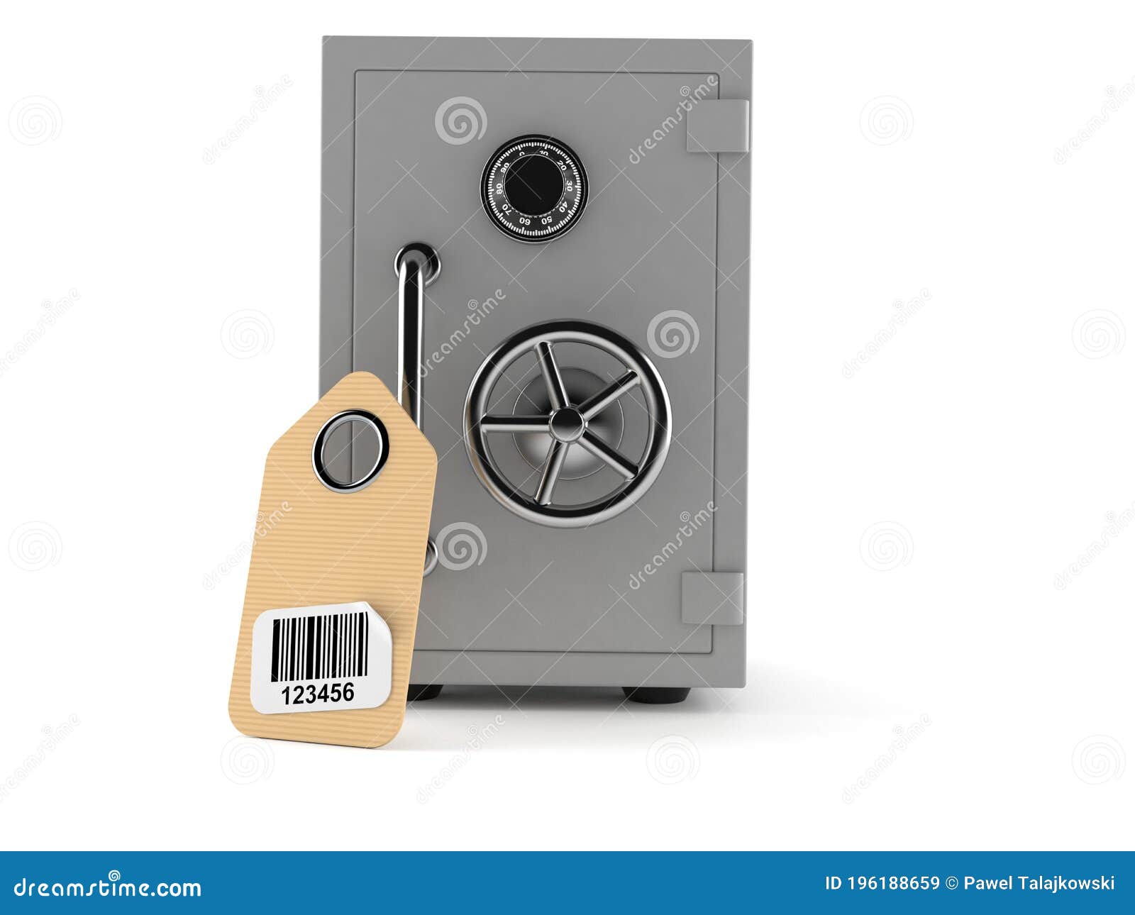 Safe with barcode stock illustration. Illustration of retail - 196188659