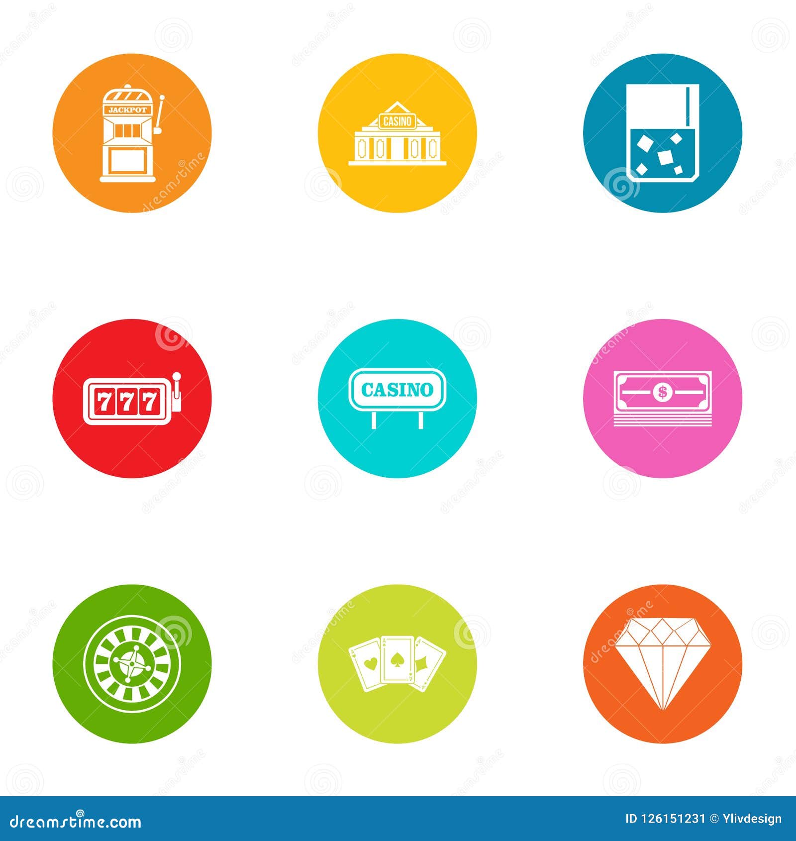 Safe Bet Icons Set, Flat Style Stock Vector - Illustration of flat ...