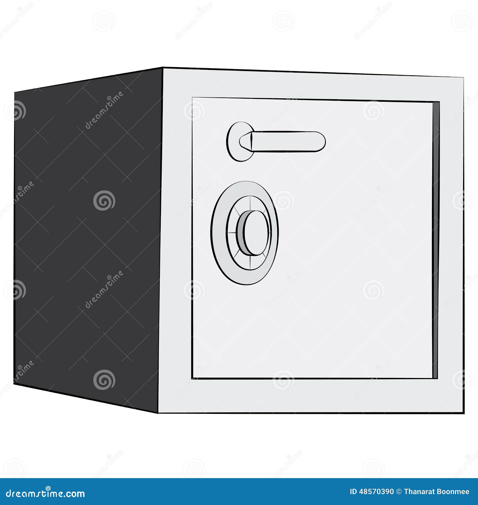 Safe box stock vector. Illustration of drawing, finance - 48570390