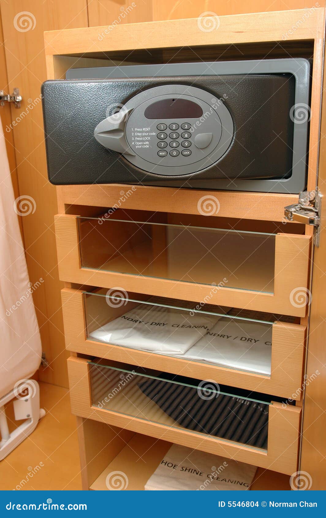 Safe box in closet stock photo. Image of closet, drawer - 5546804