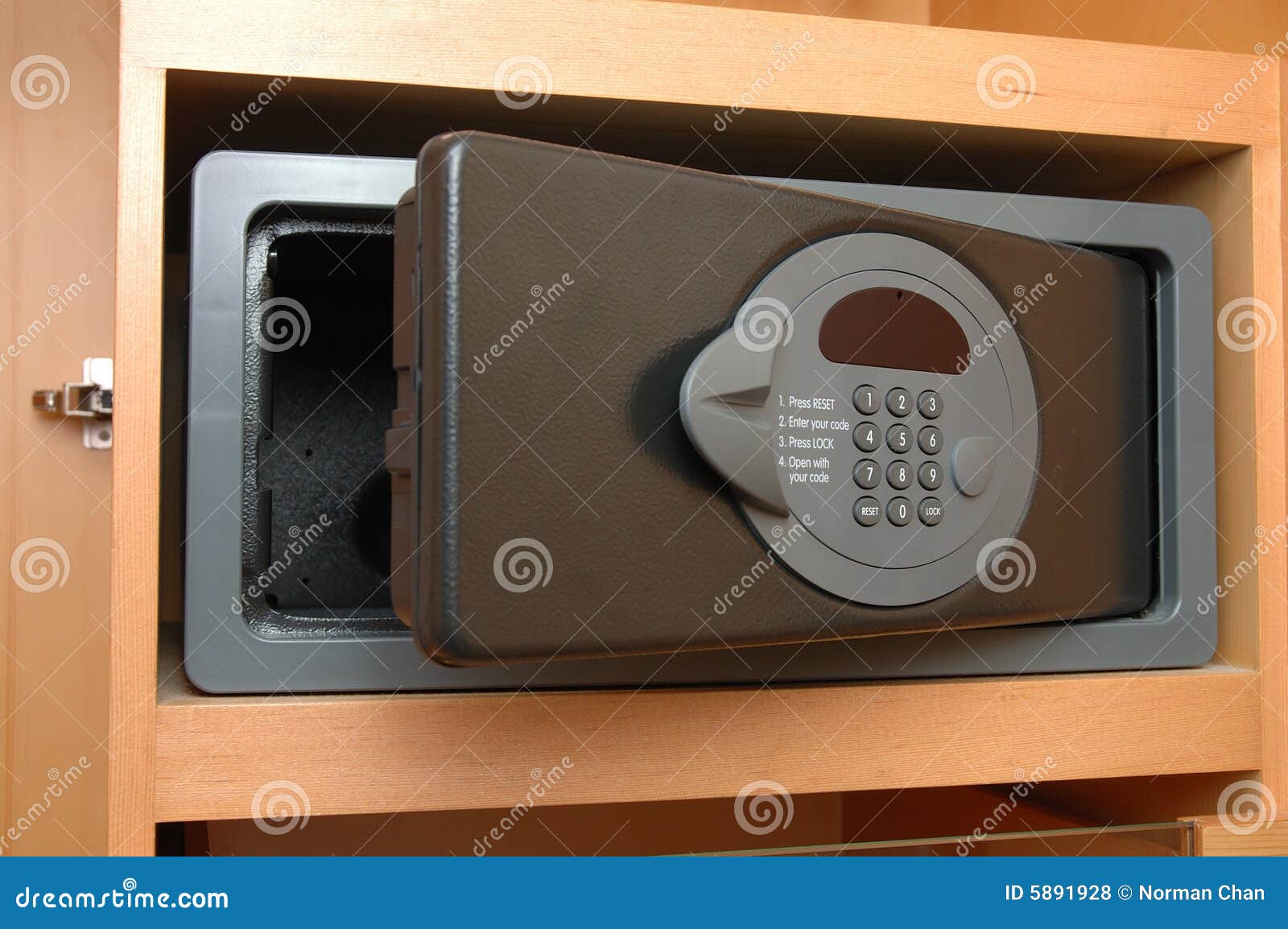 Safe box in closet stock photo. Image of cloth, closet - 5891928