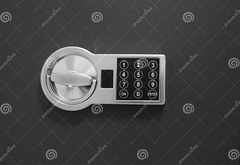 Safe Box Door Close Up with Code Lock Stock Image - Image of finance ...