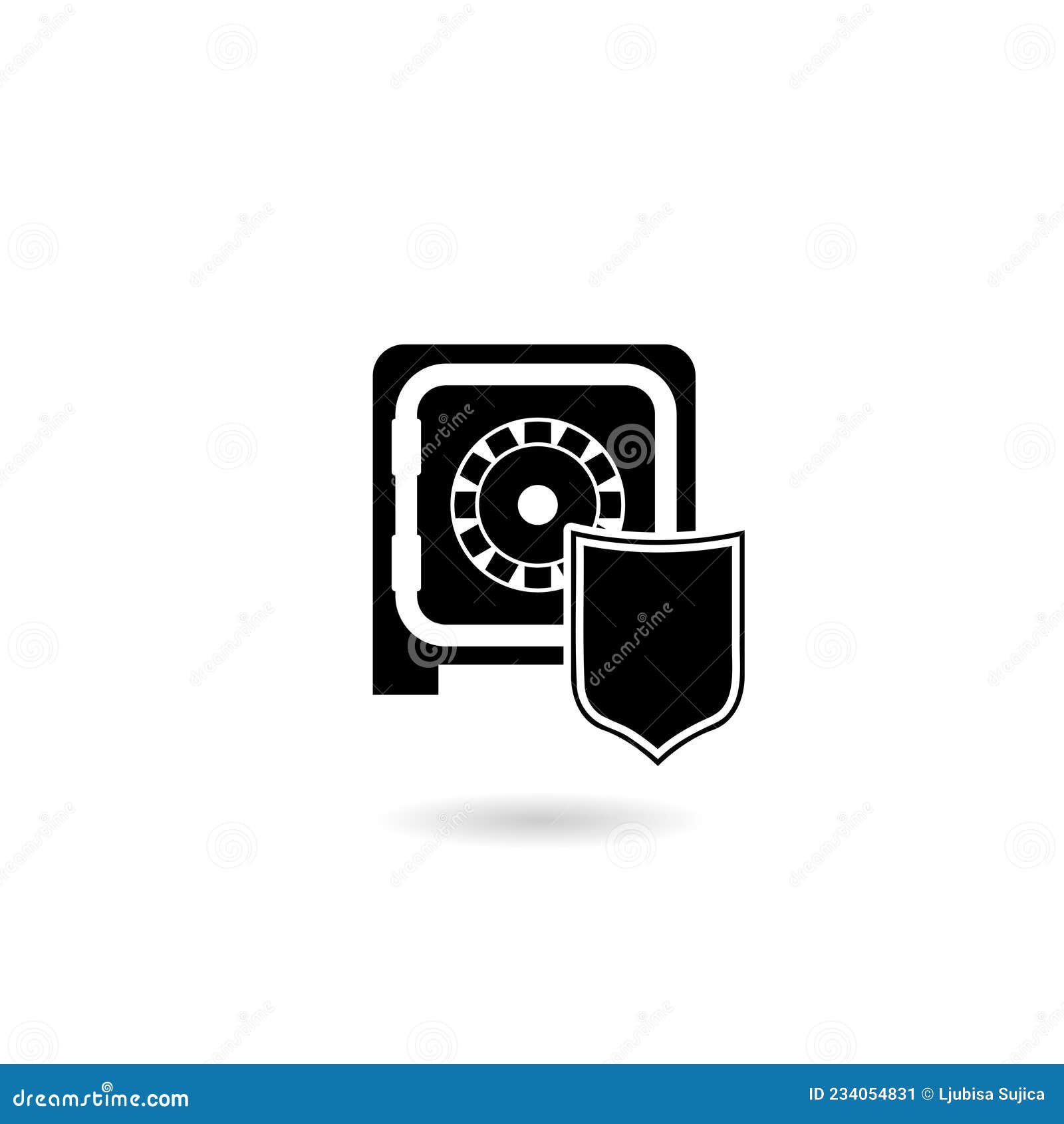 Safe Box Icon with Shadow Isolated on White Background Stock Vector ...