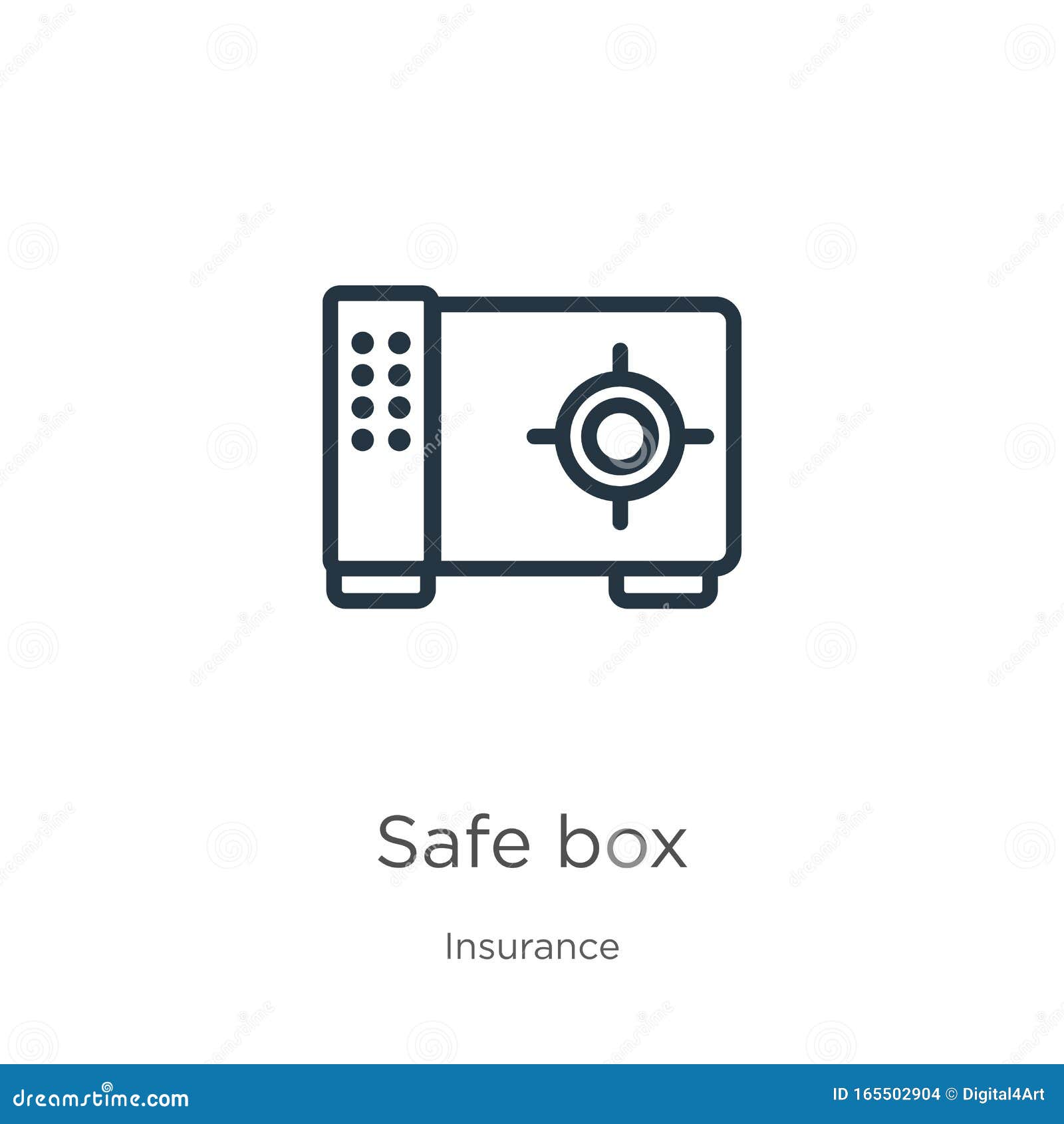 Safe Box Icon. Thin Linear Safe Box Outline Icon Isolated on White ...
